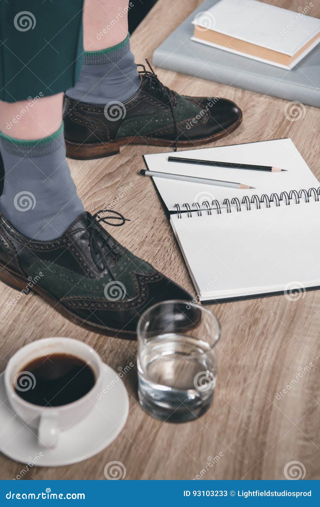 Female Hands Standing on Table with Objects Stock Image - Image of ...