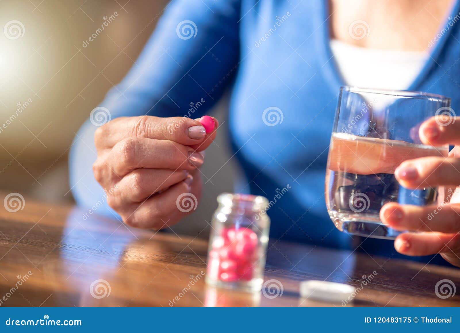 Female Hands Taking Medication Stock Image - Image of medical, hand ...