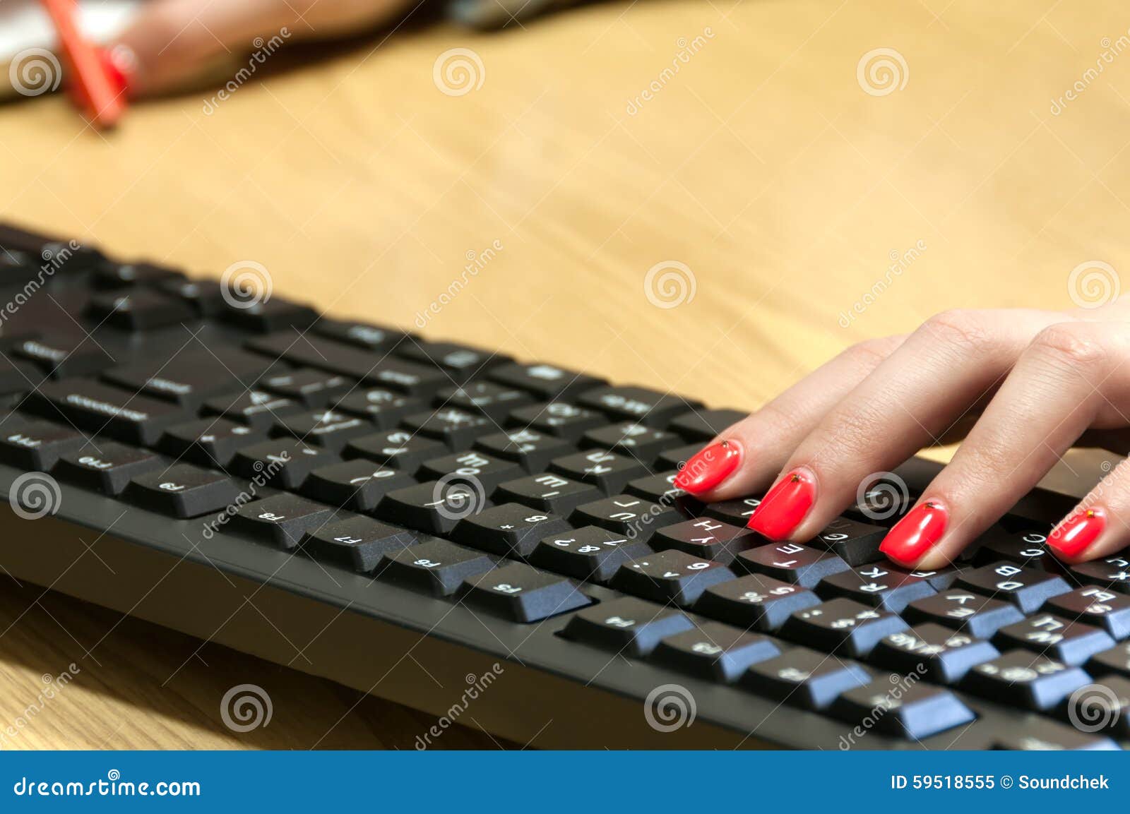 Female hands typing stock image. Image of close, work - 59518555