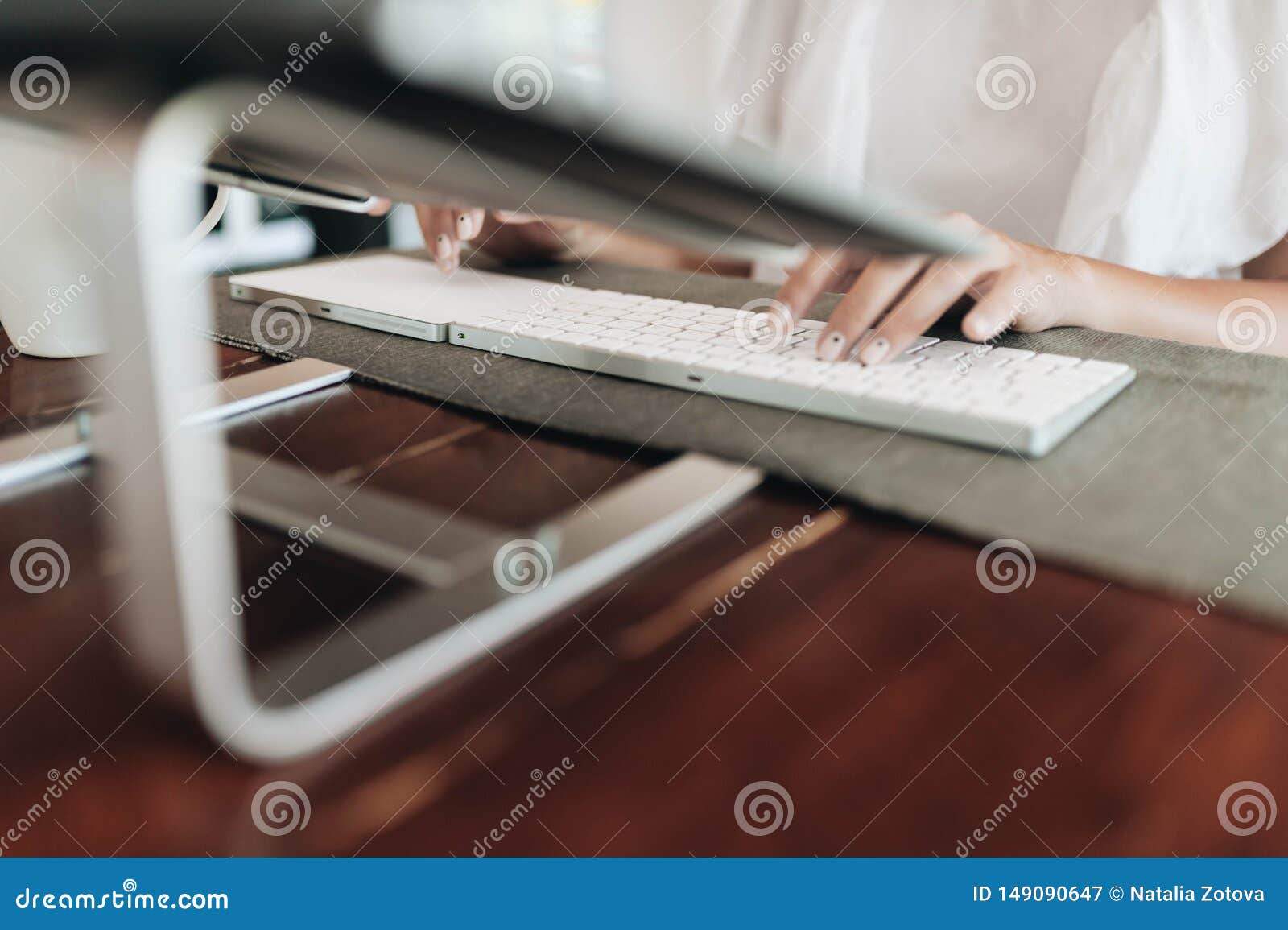 Female Hands Typing on a Keyboard Stock Image - Image of keyboard ...
