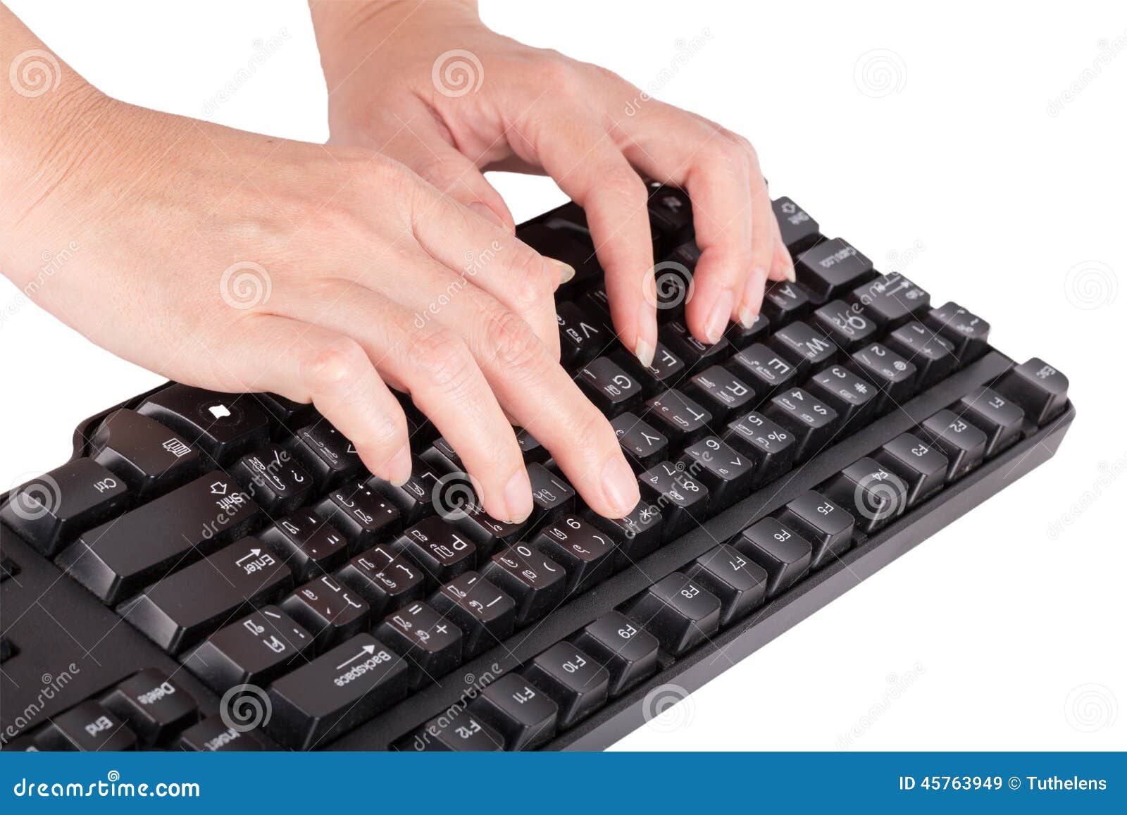 Female Hands Typing on Keyboard Stock Image - Image of office, concepts ...