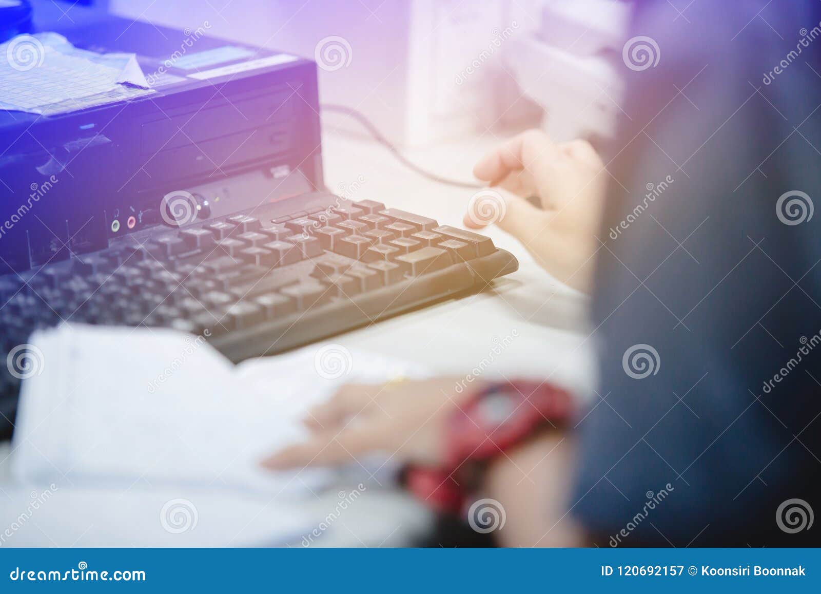 Female Hands Typing Keyboard For Input Data Stock Image Image Of