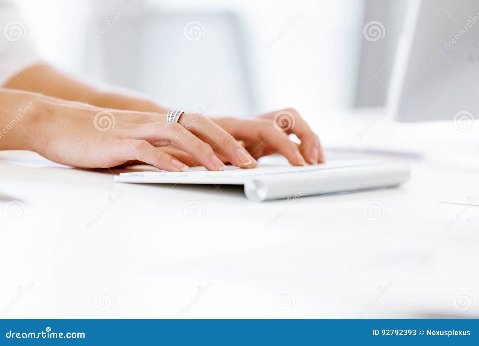 Female Hands Typing on the Keyboard Stock Image - Image of communicate ...
