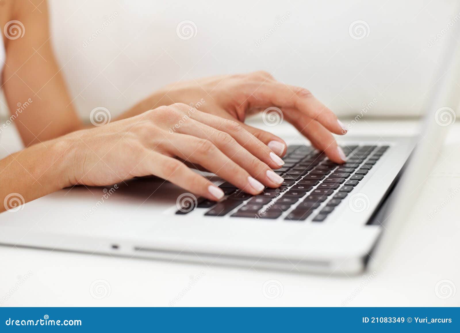 Female Hands Typing on Laptop Stock Image - Image of hands, information ...