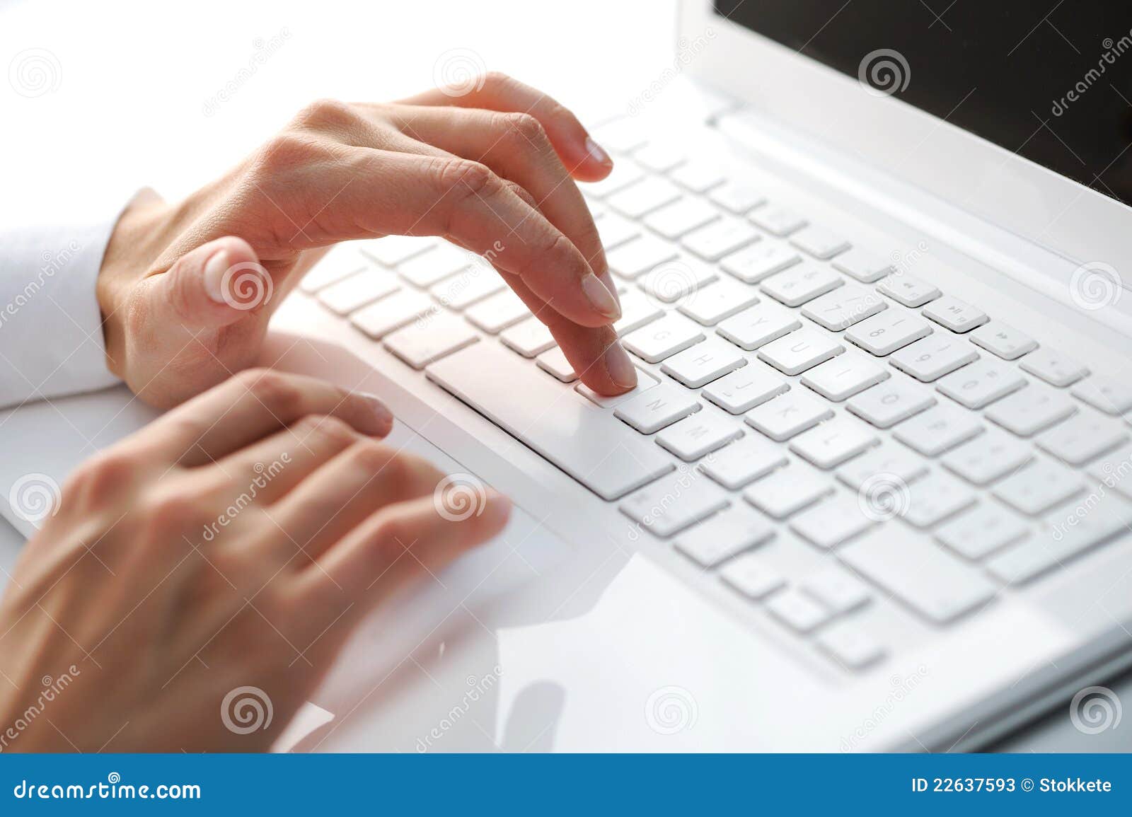 Female Hands Typing on a White Computer Stock Image - Image of white ... Female Hands Typing on a White Computer Stock Image - Image of white ...