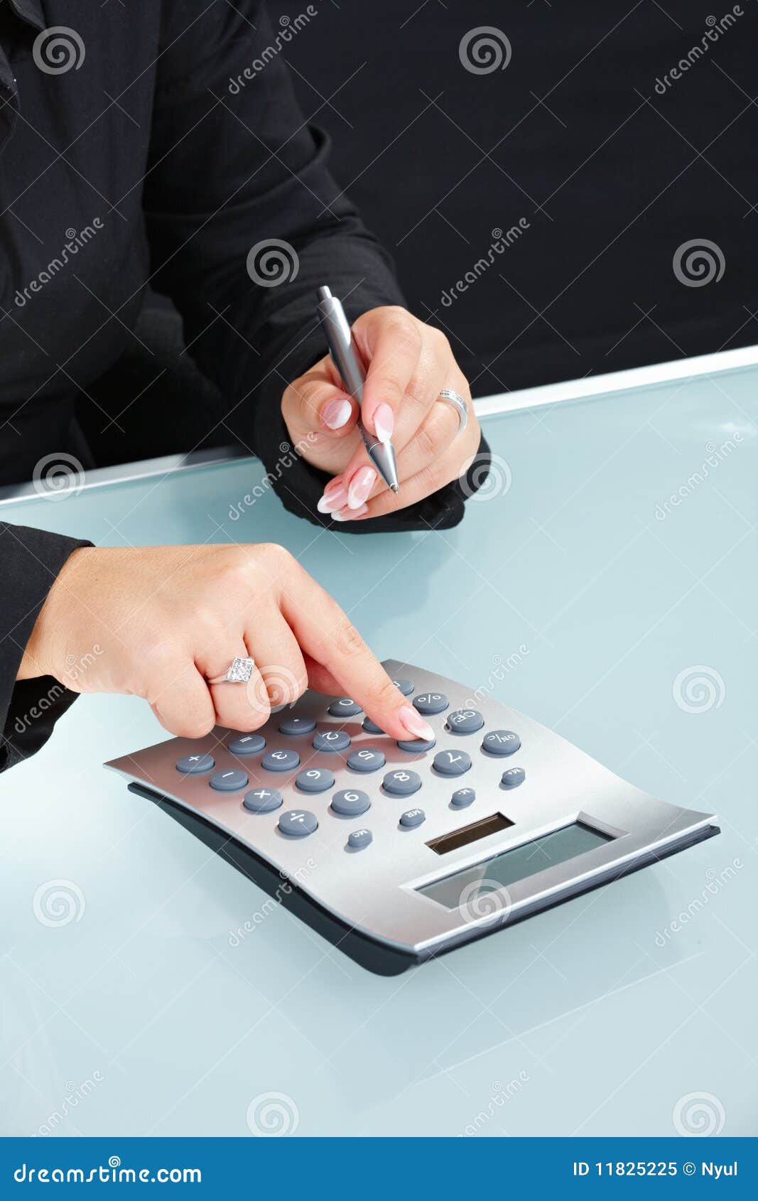 Female Hands Using Calculator Stock Image - Image of bright, human ...
