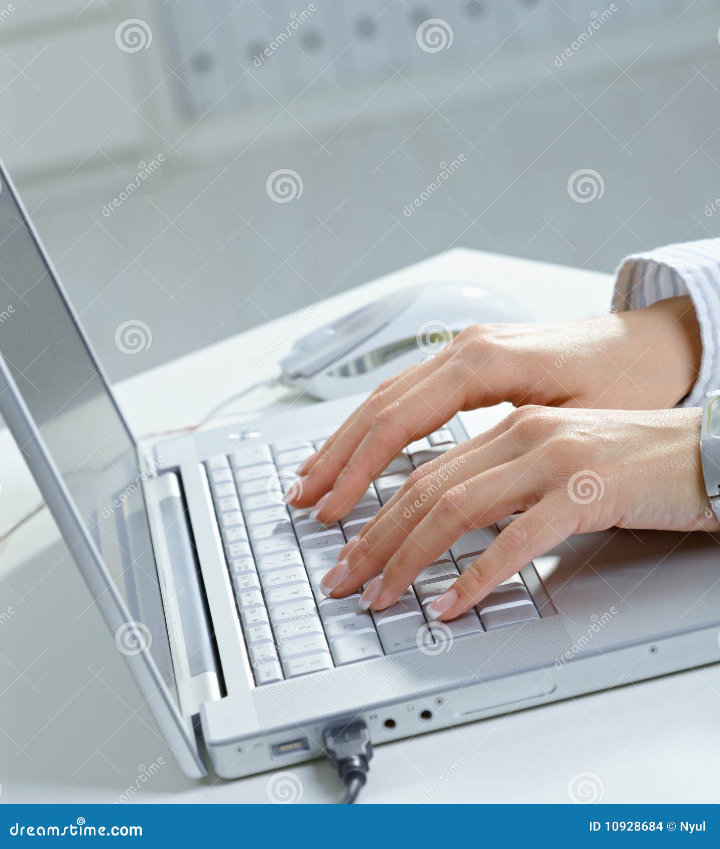 Female hands using laptop stock photo. Image of clear - 10928684