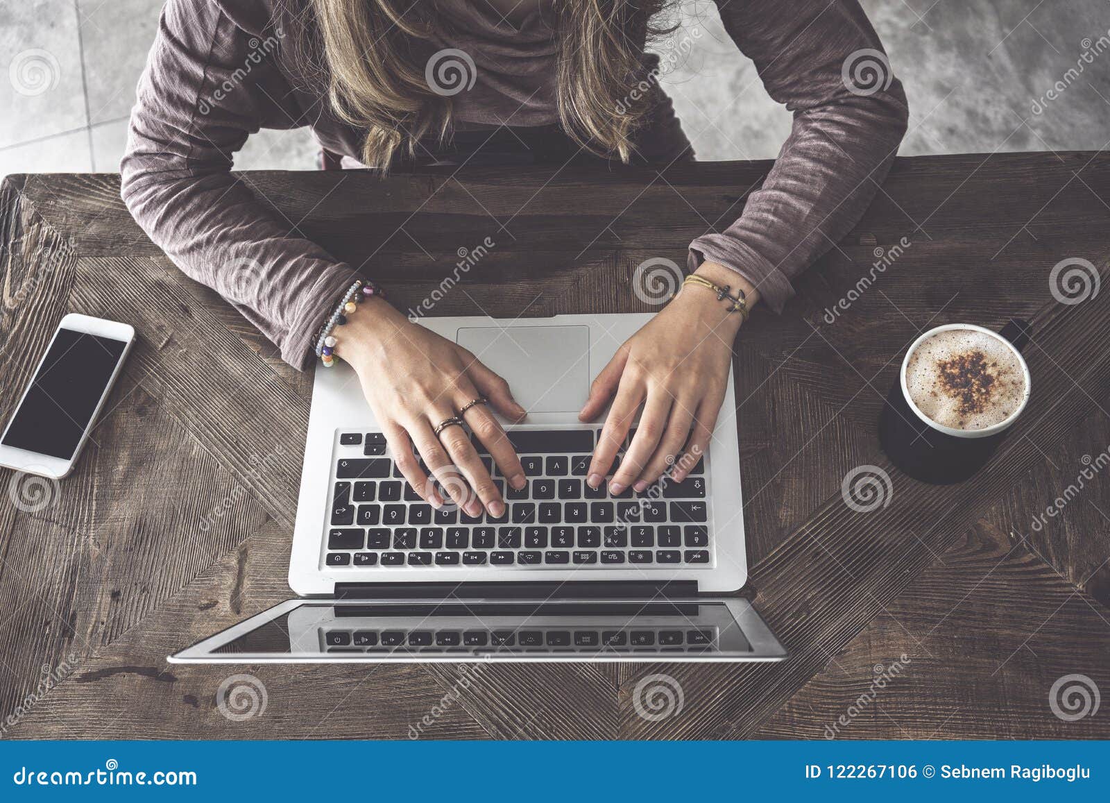 Female Hands Using Laptop Computer Stock Photo - Image of technology ...