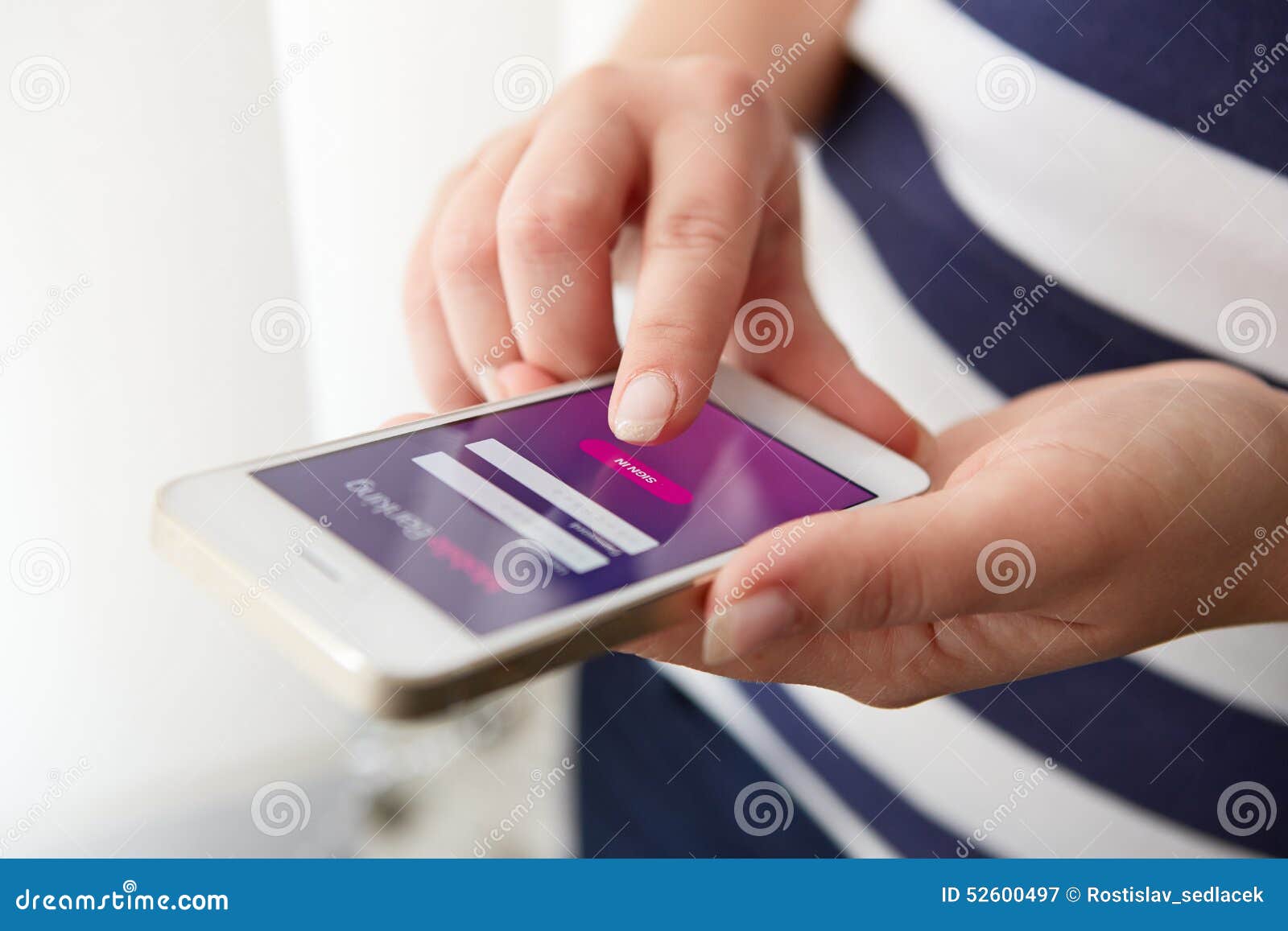 Female Hands Using Mobile Banking Stock Image - Image of communication ...