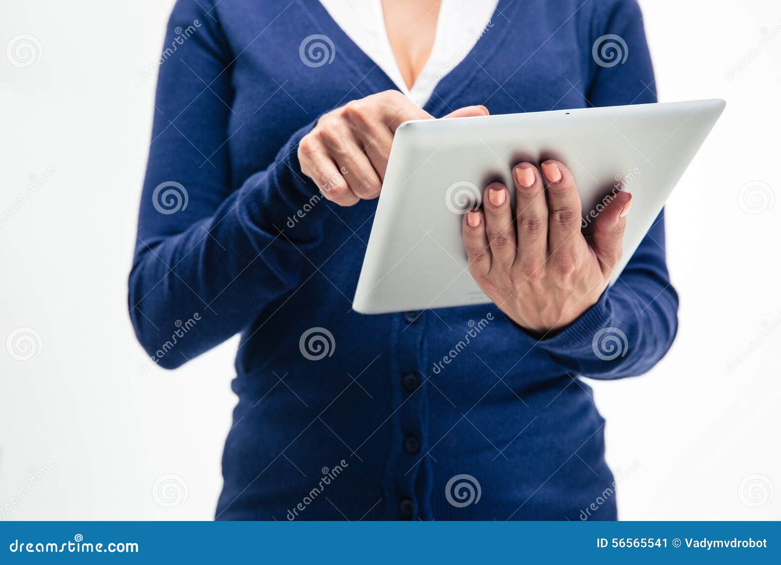 Female Hands Using Tablet Computer Stock Image - Image of contact ...