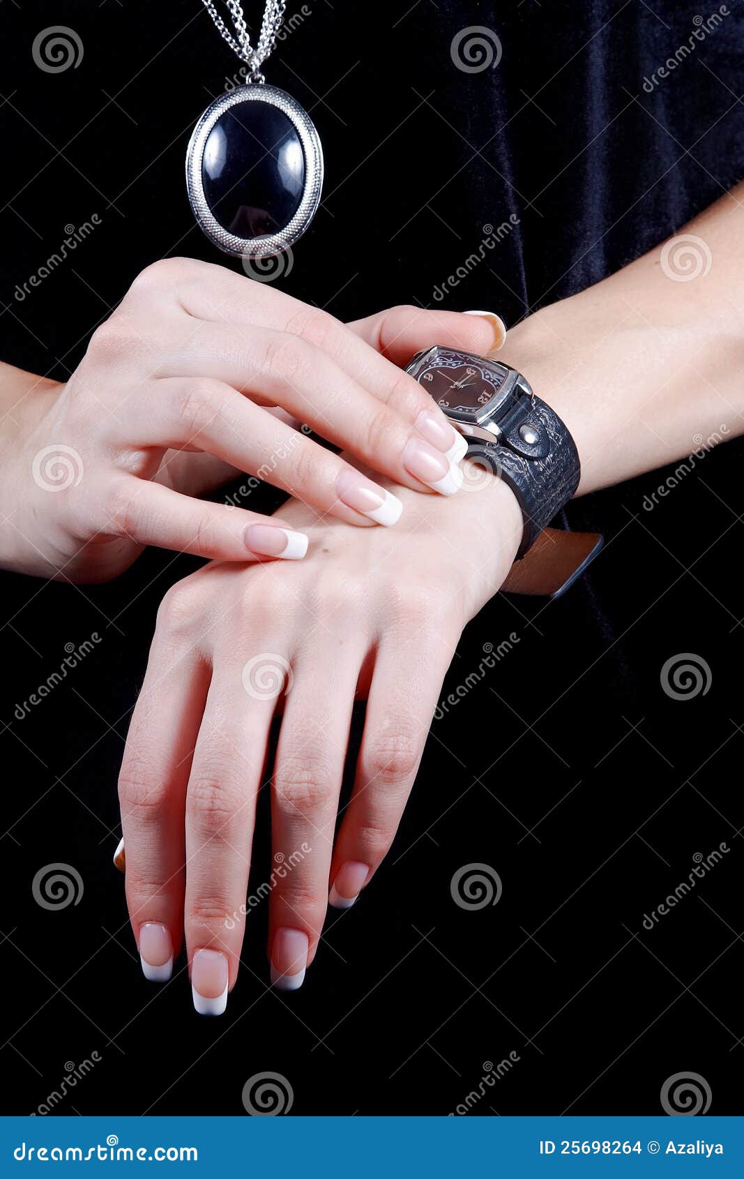 Female hands with a watch stock photo. Image of businesswoman - 25698264