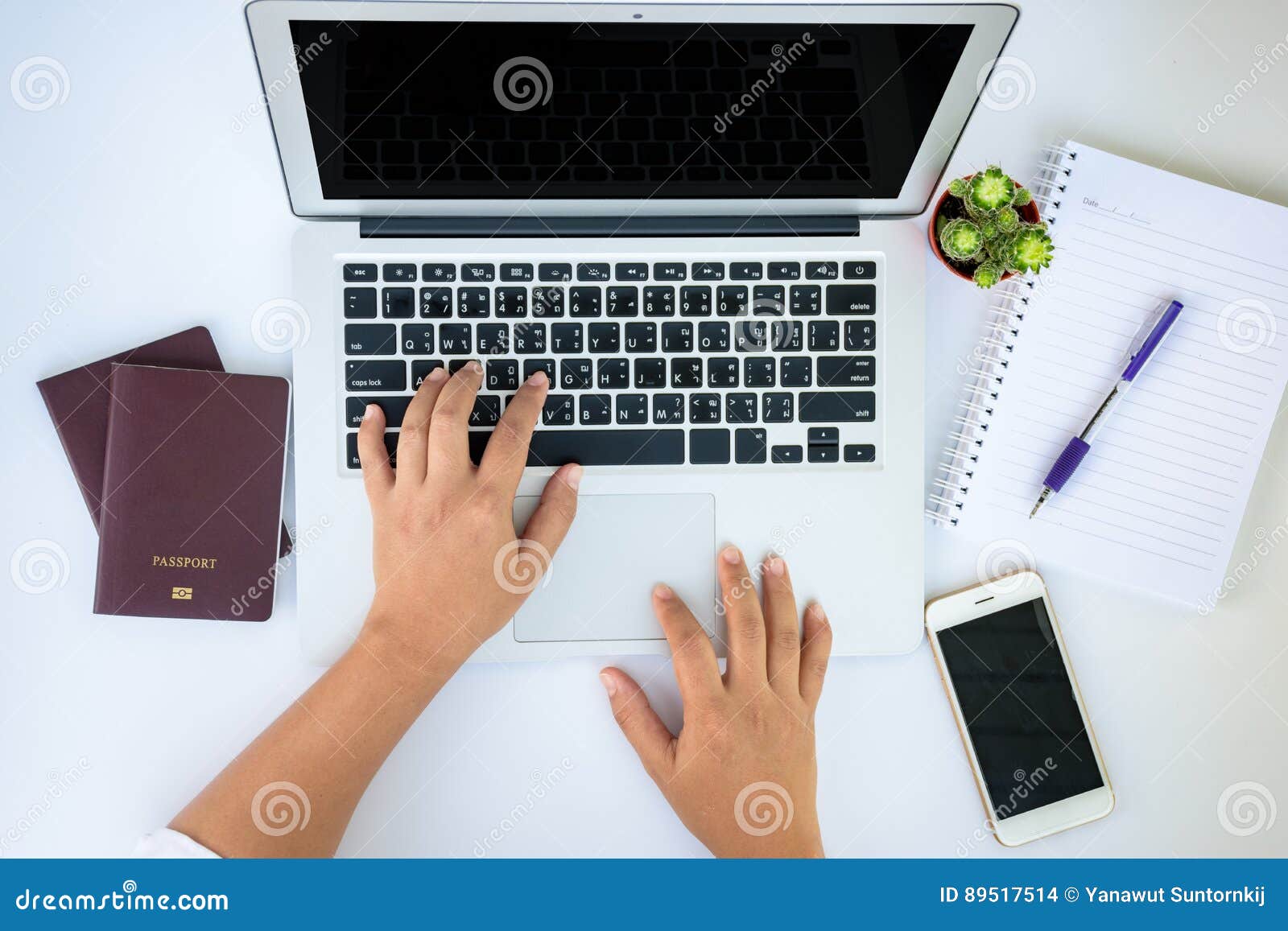 A Female Hands Working with Laptop Stock Photo - Image of computer ...