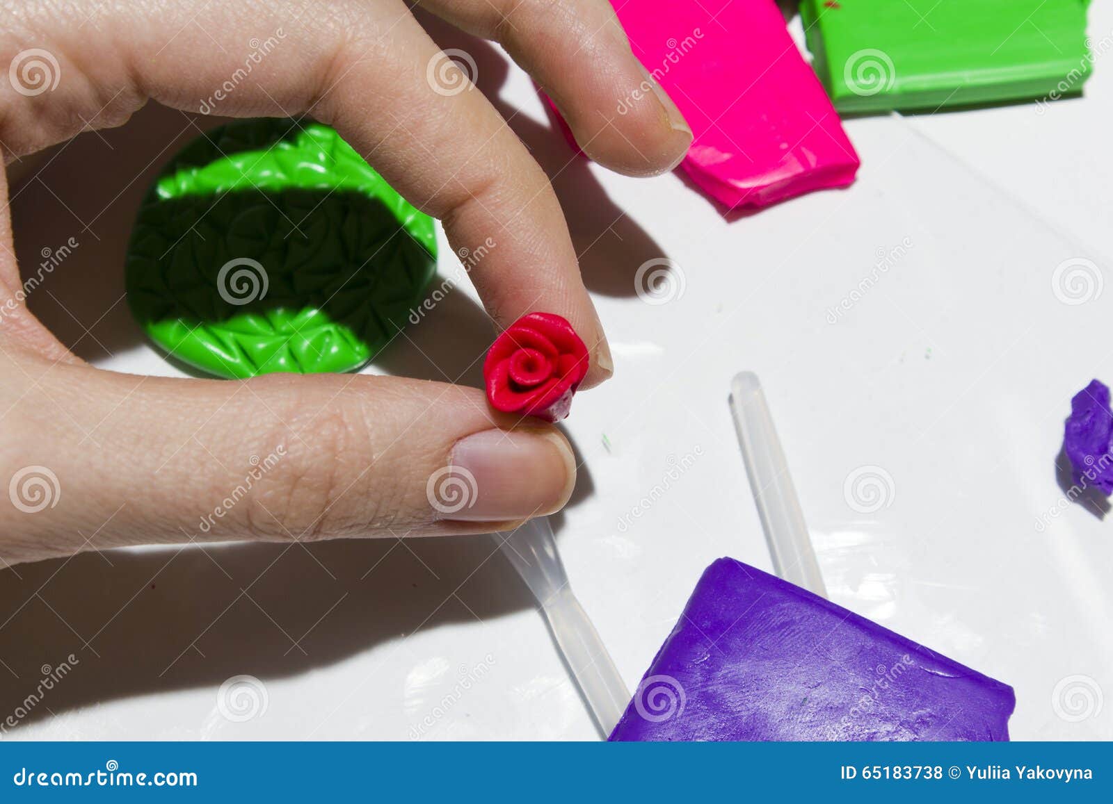 Female Hands Working with Polymer Clay. Stock Photo - Image of artist ...