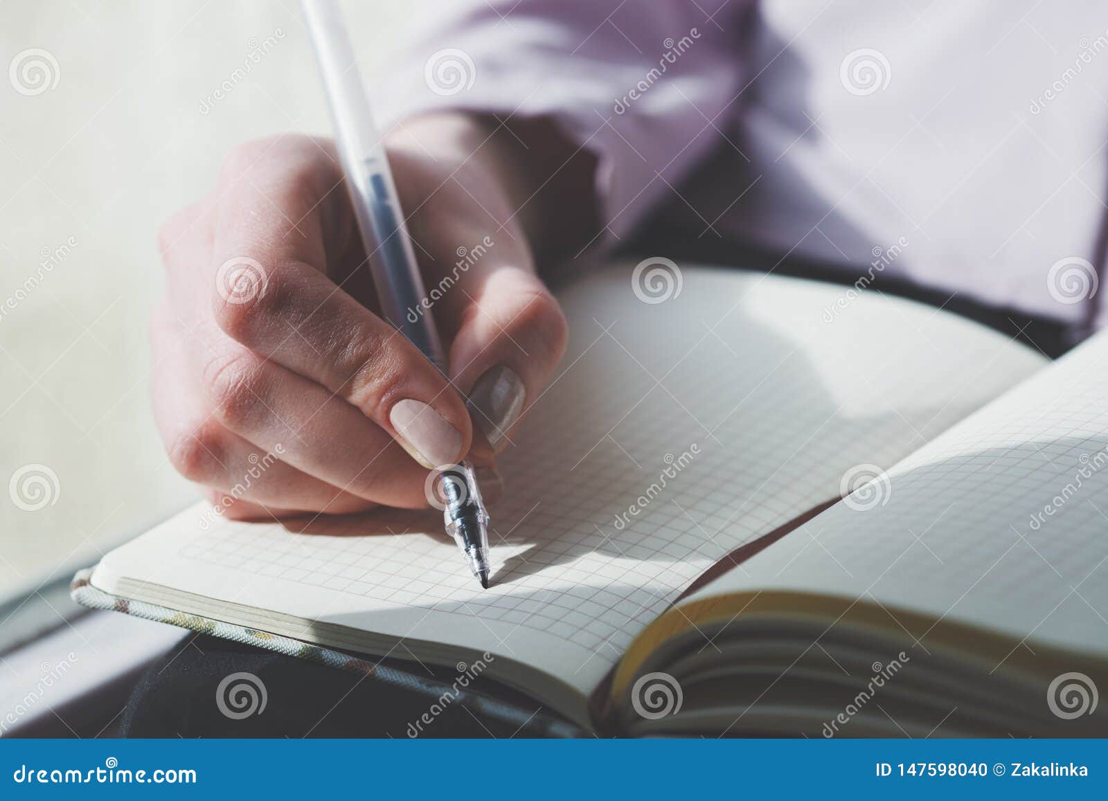 Female Hands Writing Notes on Notebook Stock Photo - Image of hand ...