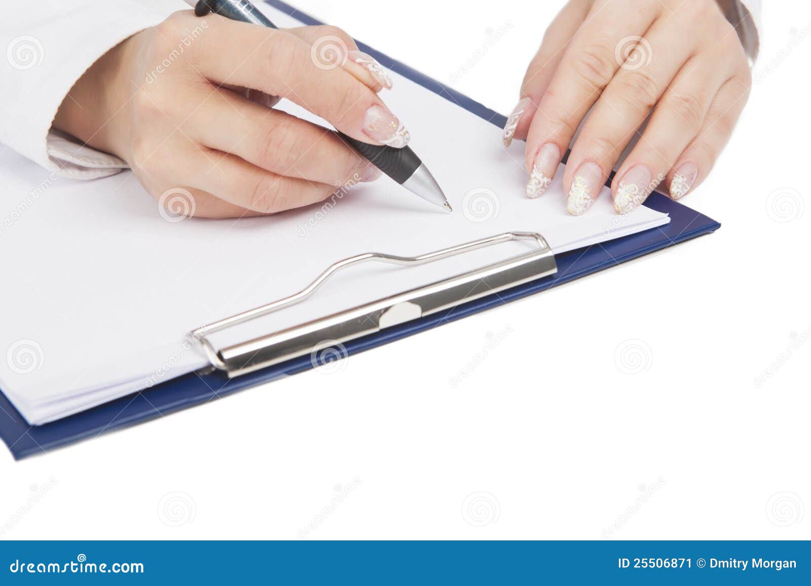 Female Hands Writing on Paper Sheet Stock Image - Image of woman ...