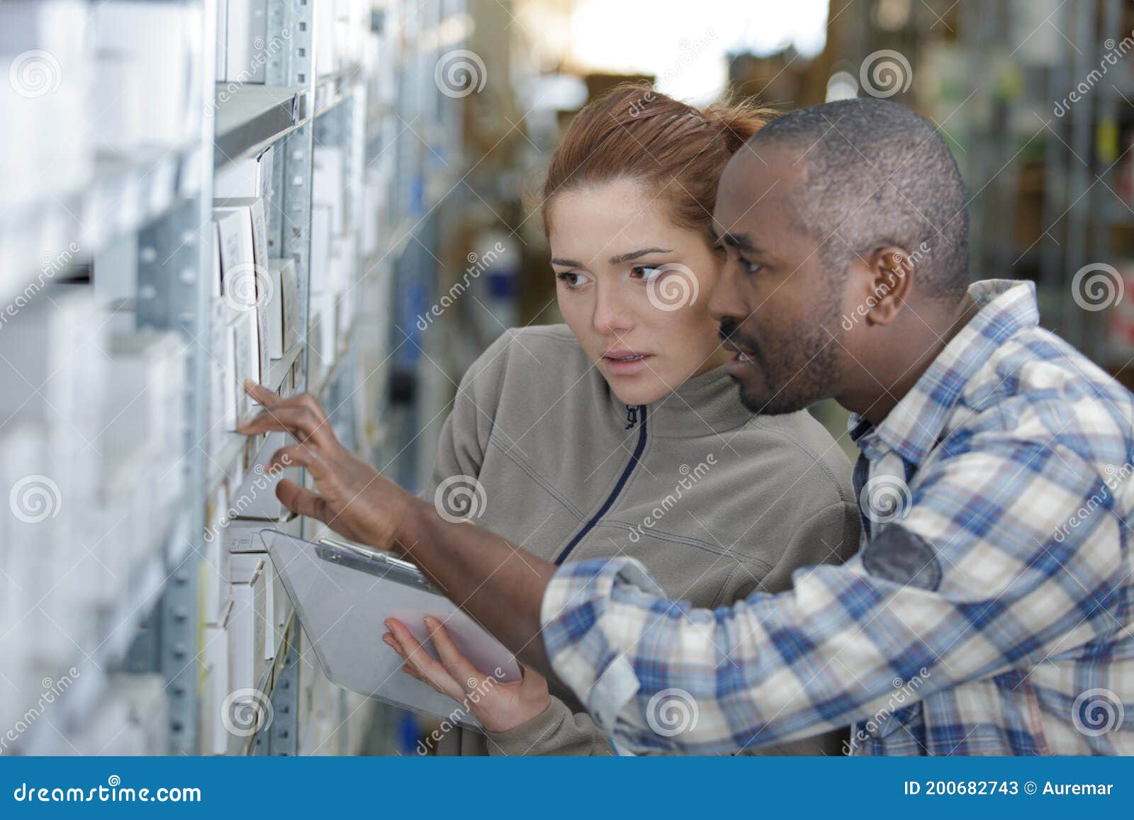 Female Hardware Store Seller with Client Stock Image - Image of desk ...