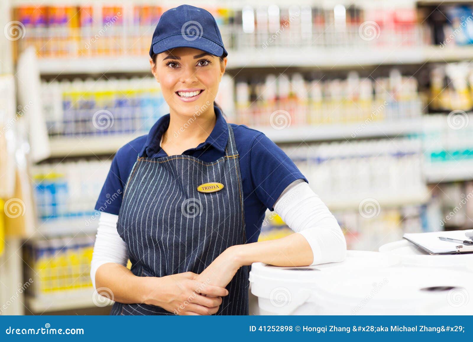 Female Hardware Store Worker Stock Photo - Image of person, pretty ...