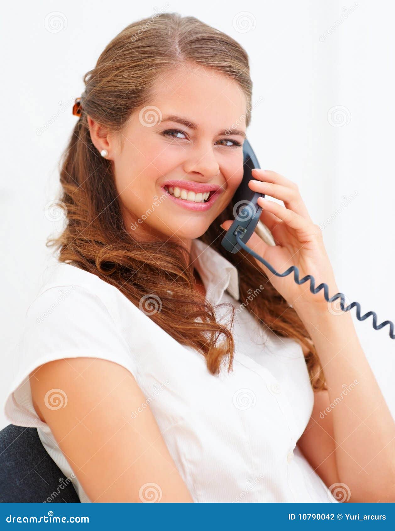 Female Having a Conversation Over the Phone Stock Photo - Image of ...