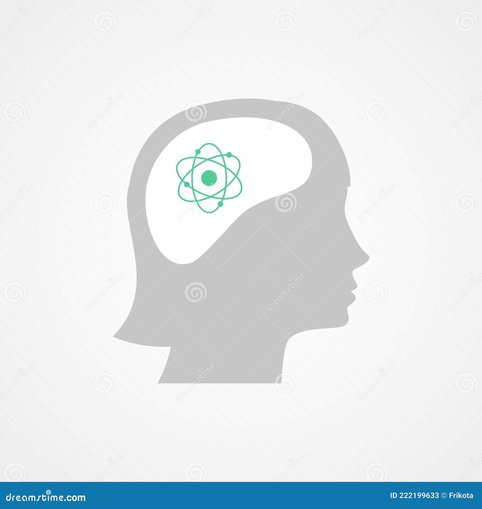 Female Head and Atom Icon. Vector Illustration, Flat Design Stock ...