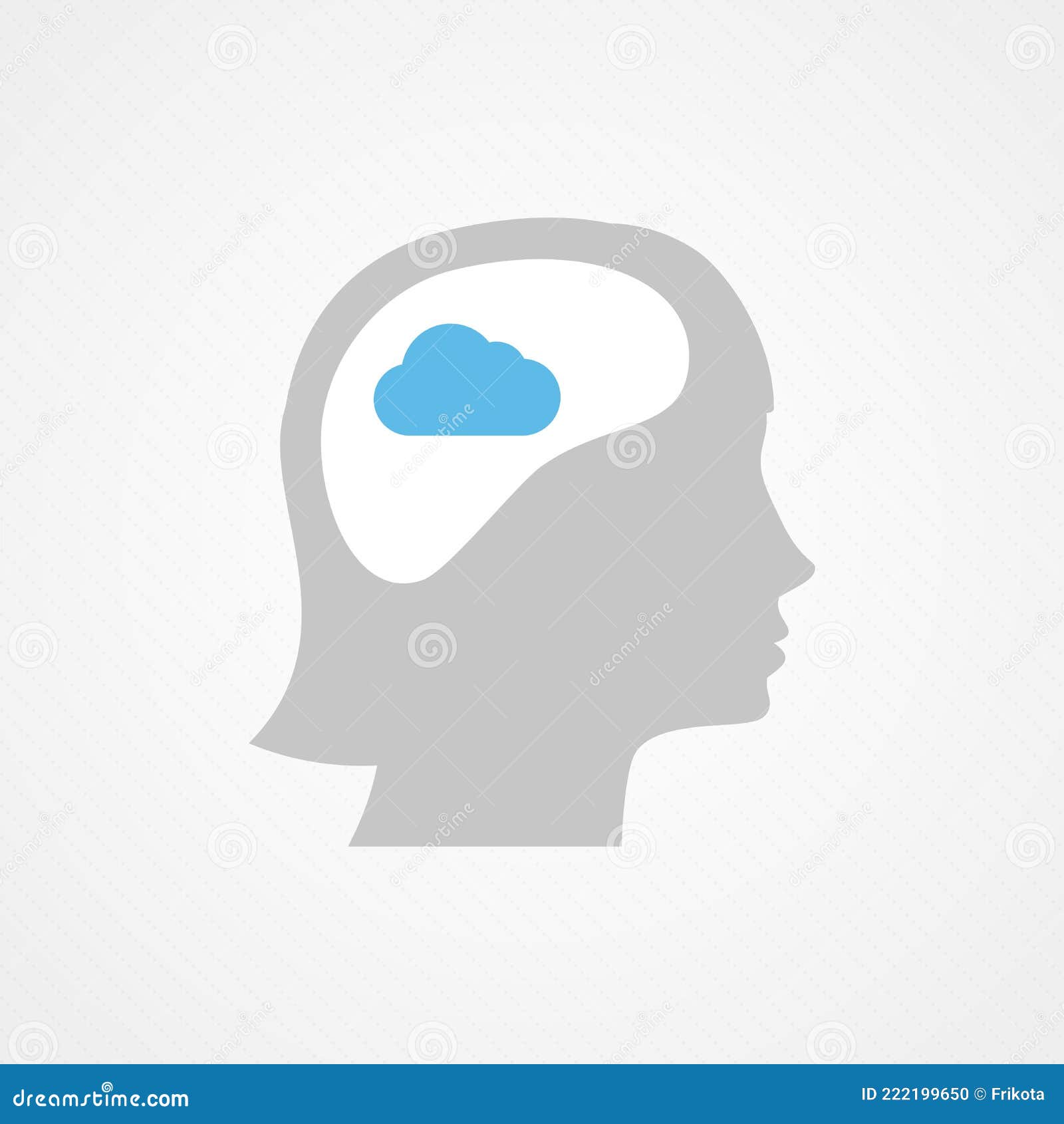 Female Head and Cloud. Vector Illustration, Flat Design Stock Vector ...