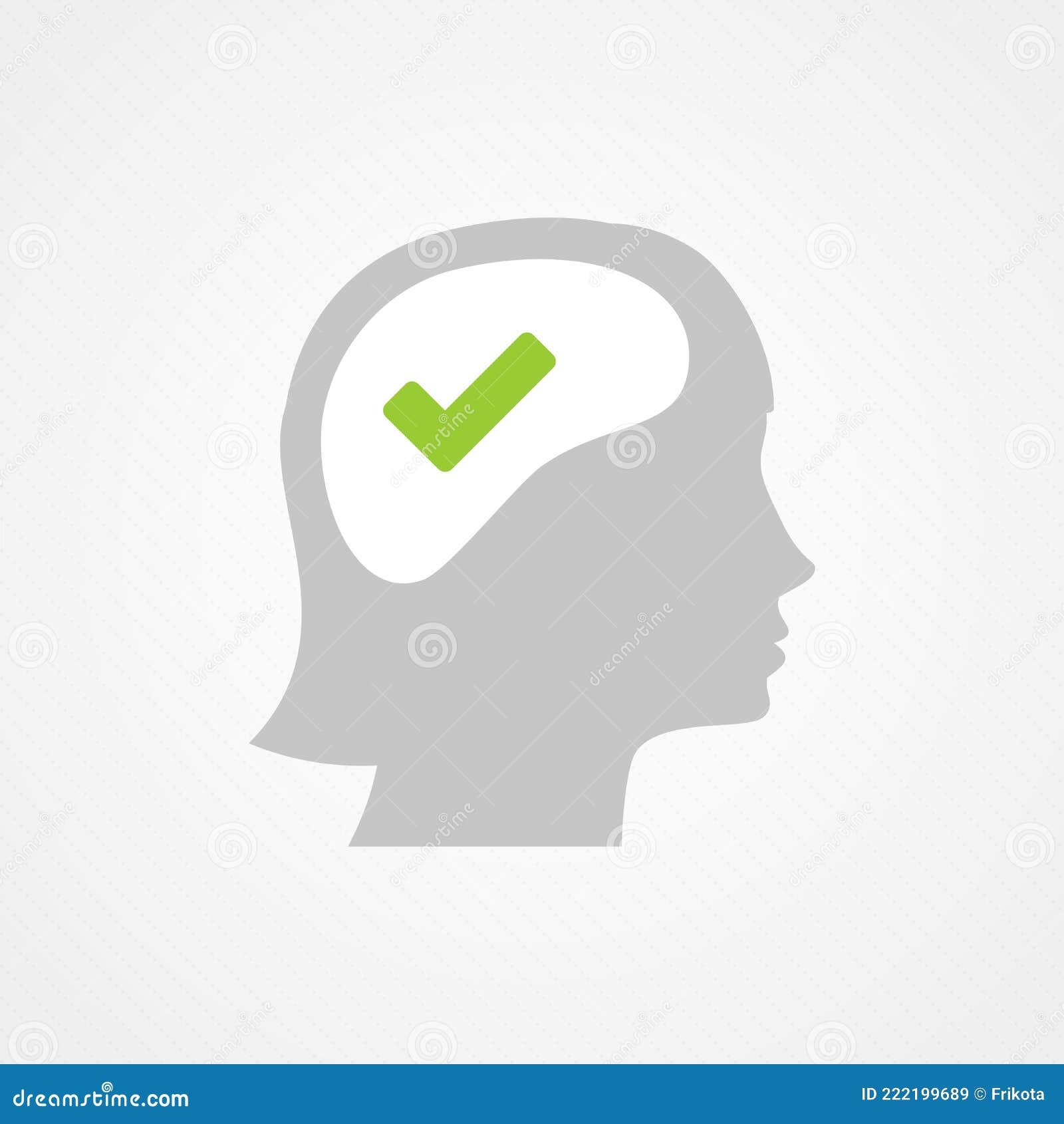 Female Head and Right Check Mark. Vector Illustration, Flat Design ...