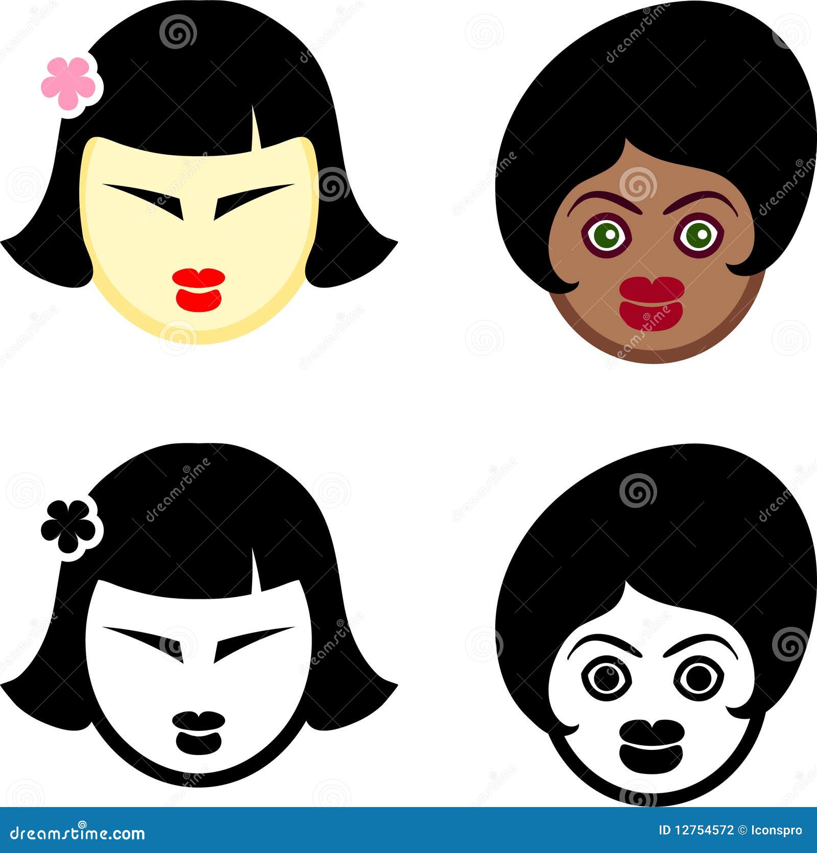 Female Ten Heads Figure Poses Template Croquis For Fashion Design ...