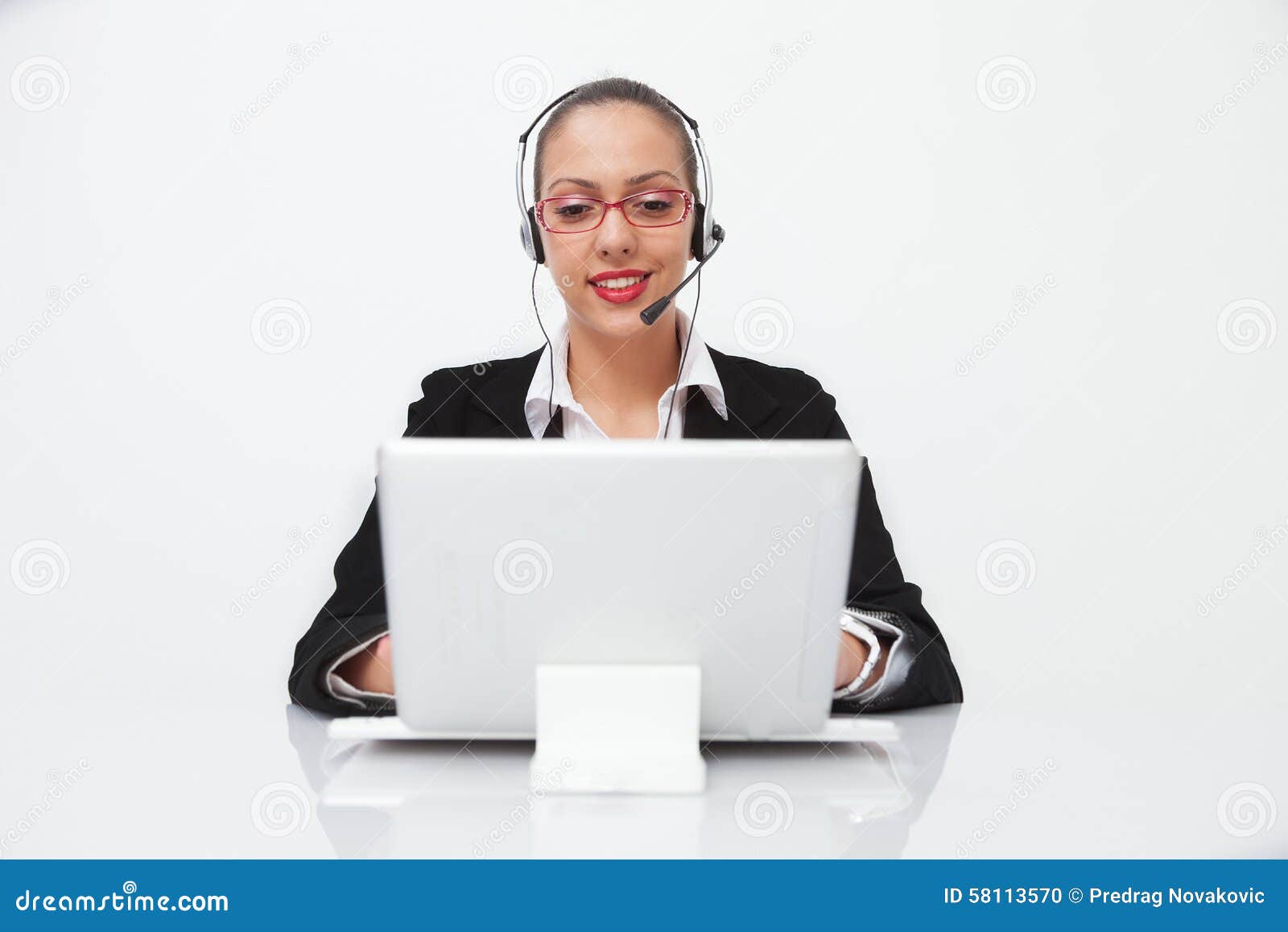 Female with headset stock photo. Image of customer, representative ...