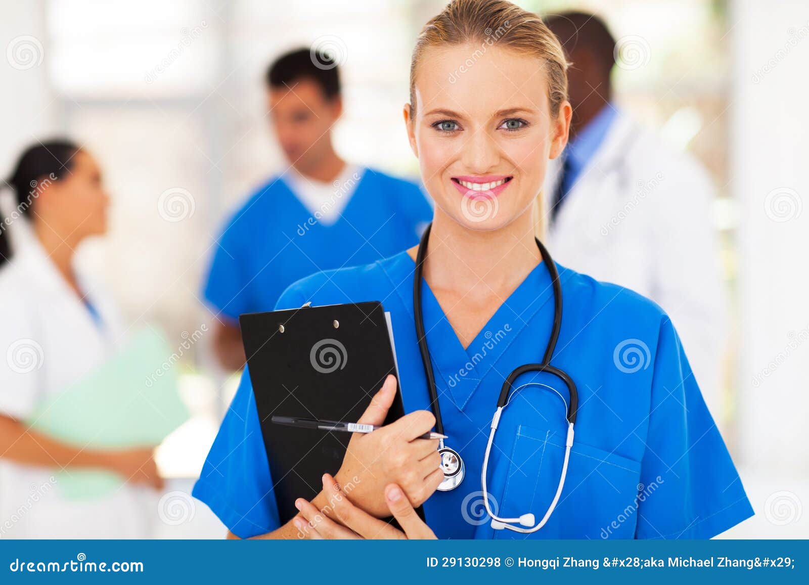 Female healthcare worker stock photo. Image of clipboard - 29130298