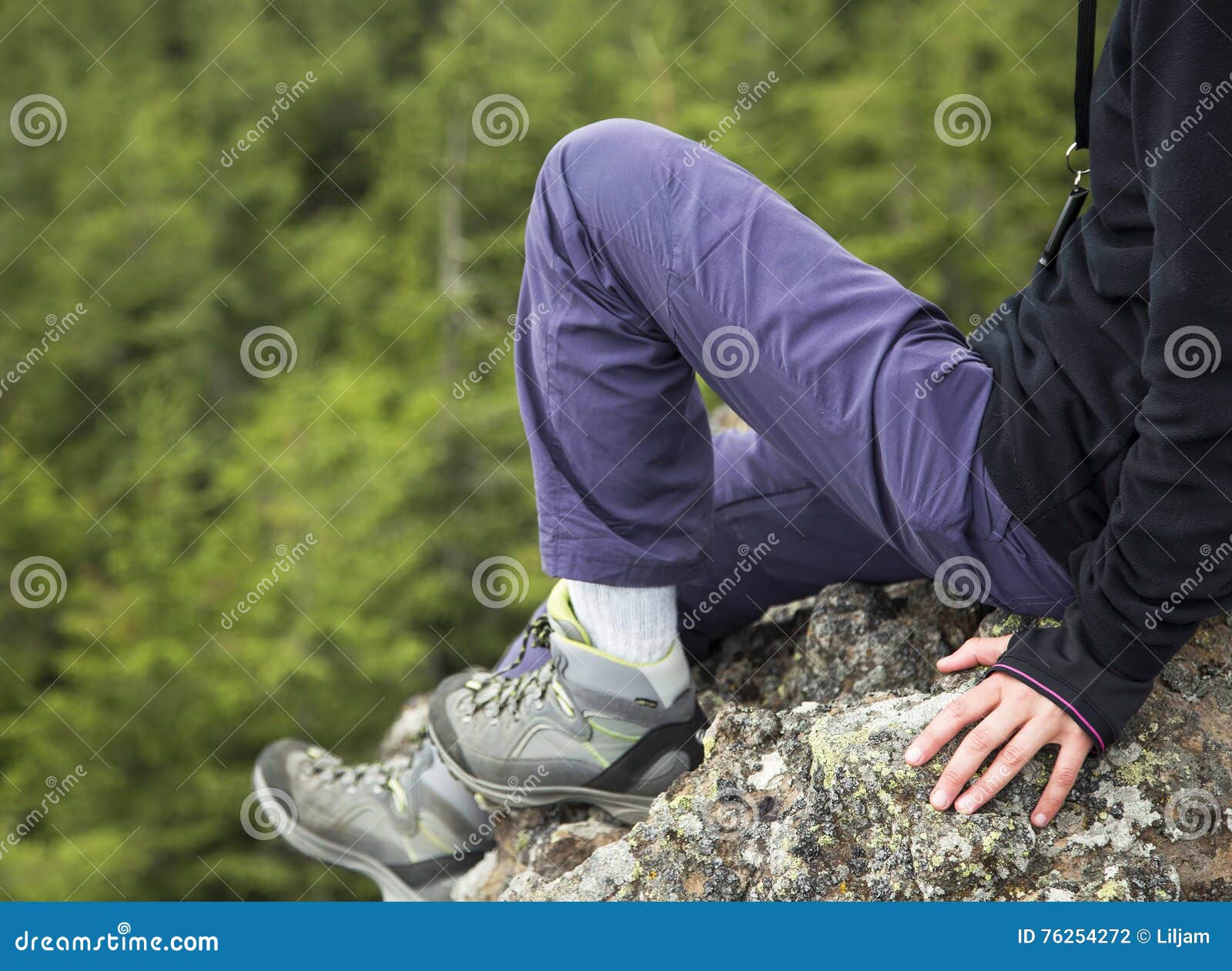 Female Hiker Body on the Mountain Stock Photo - Image of activity ...