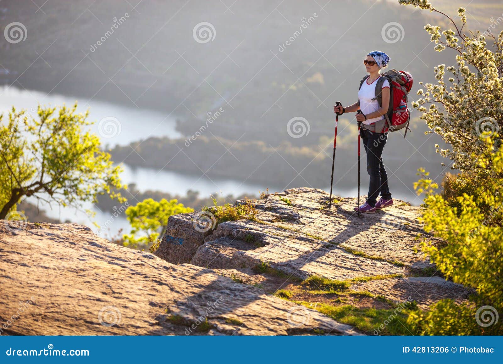 Female Hiker Standing on Cliff Stock Photo - Image of girl, rural: 42813206