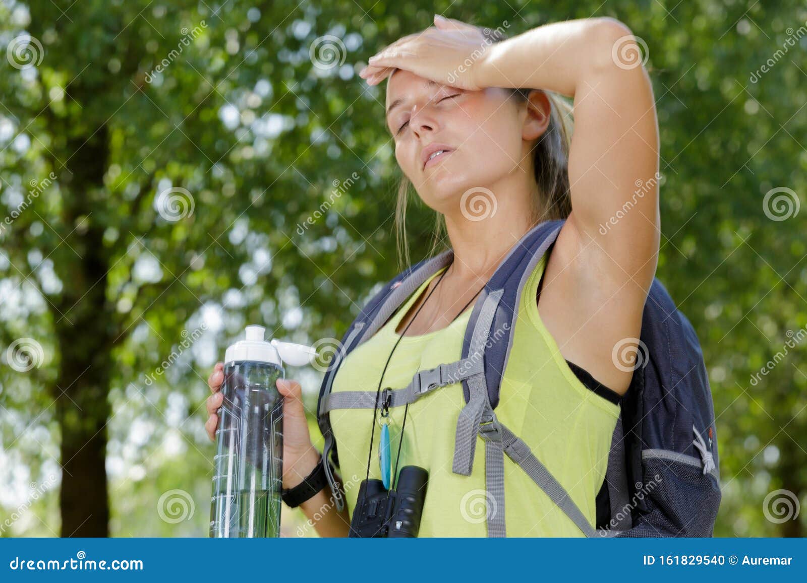 Female Hiker Suffering from Heat Stock Photo - Image of sunstroke ...