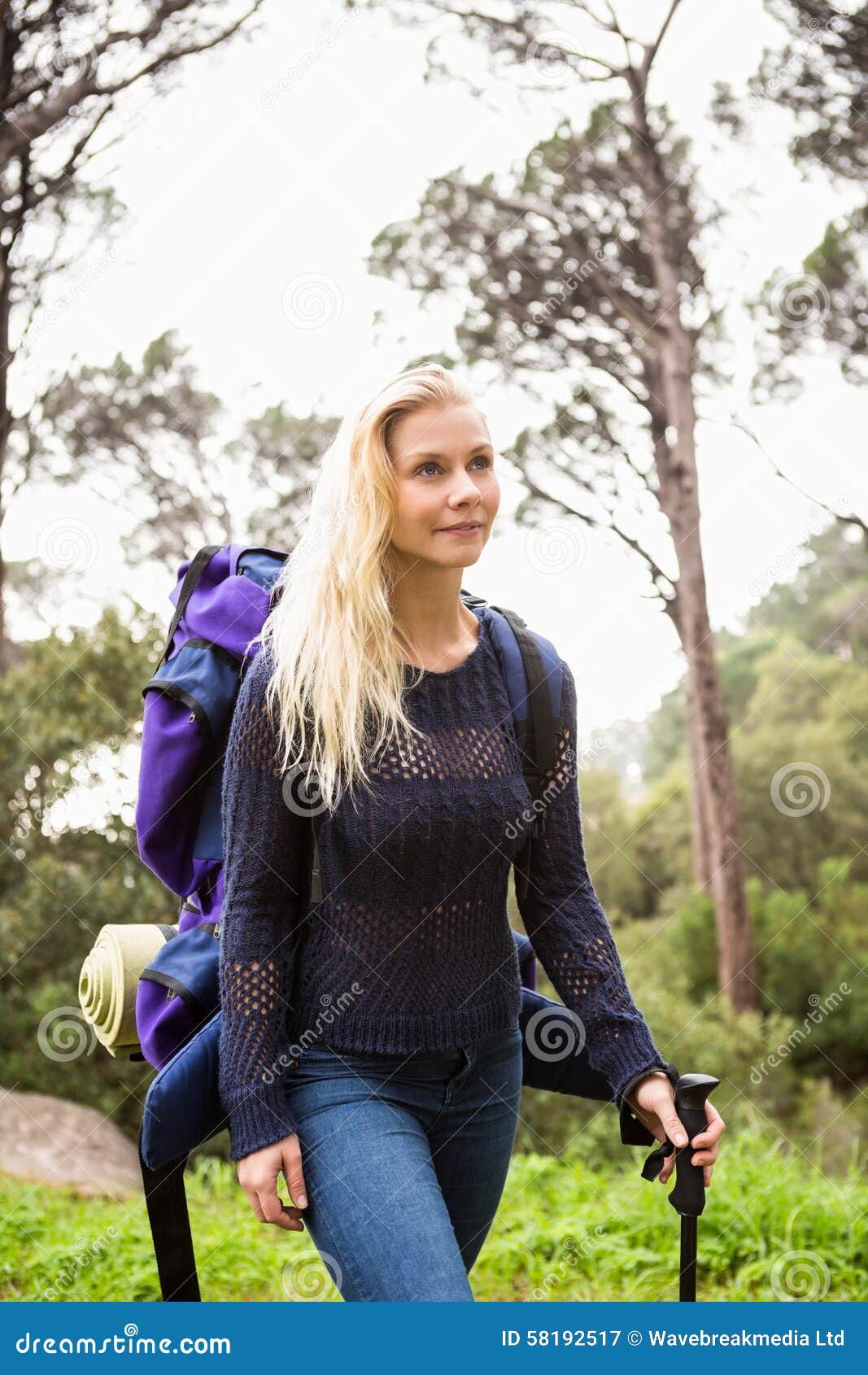 Female Hiker Walking with a Backpack Stock Image - Image of nature ...
