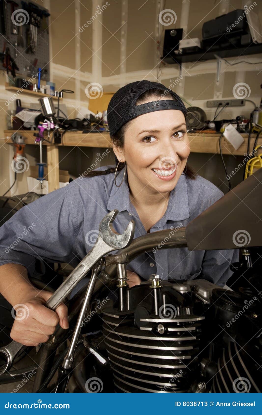 Female Hispanic Mechanic stock image. Image of face, pretty - 8038713