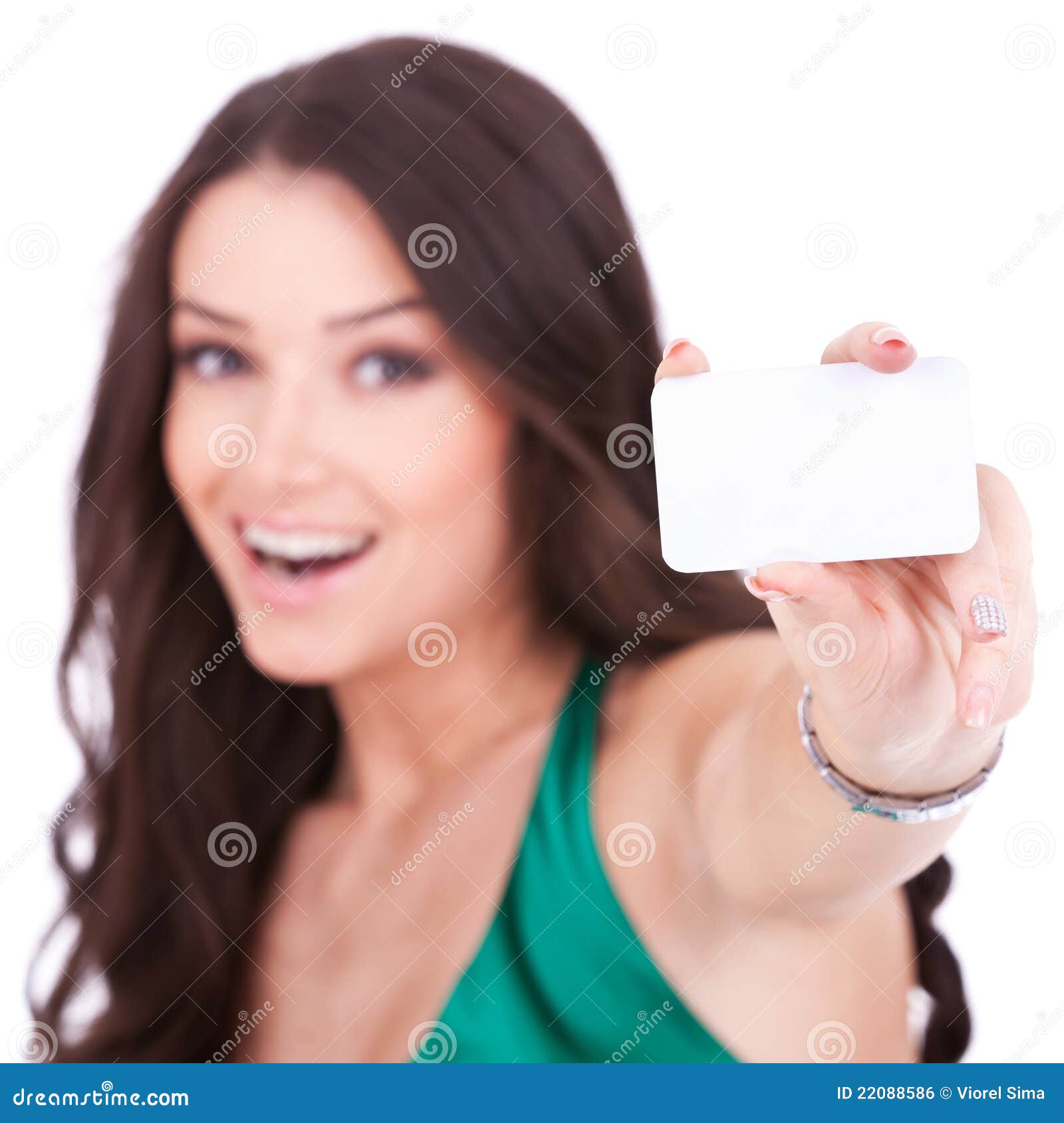 Female holding credit card stock photo. Image of happy - 22088586