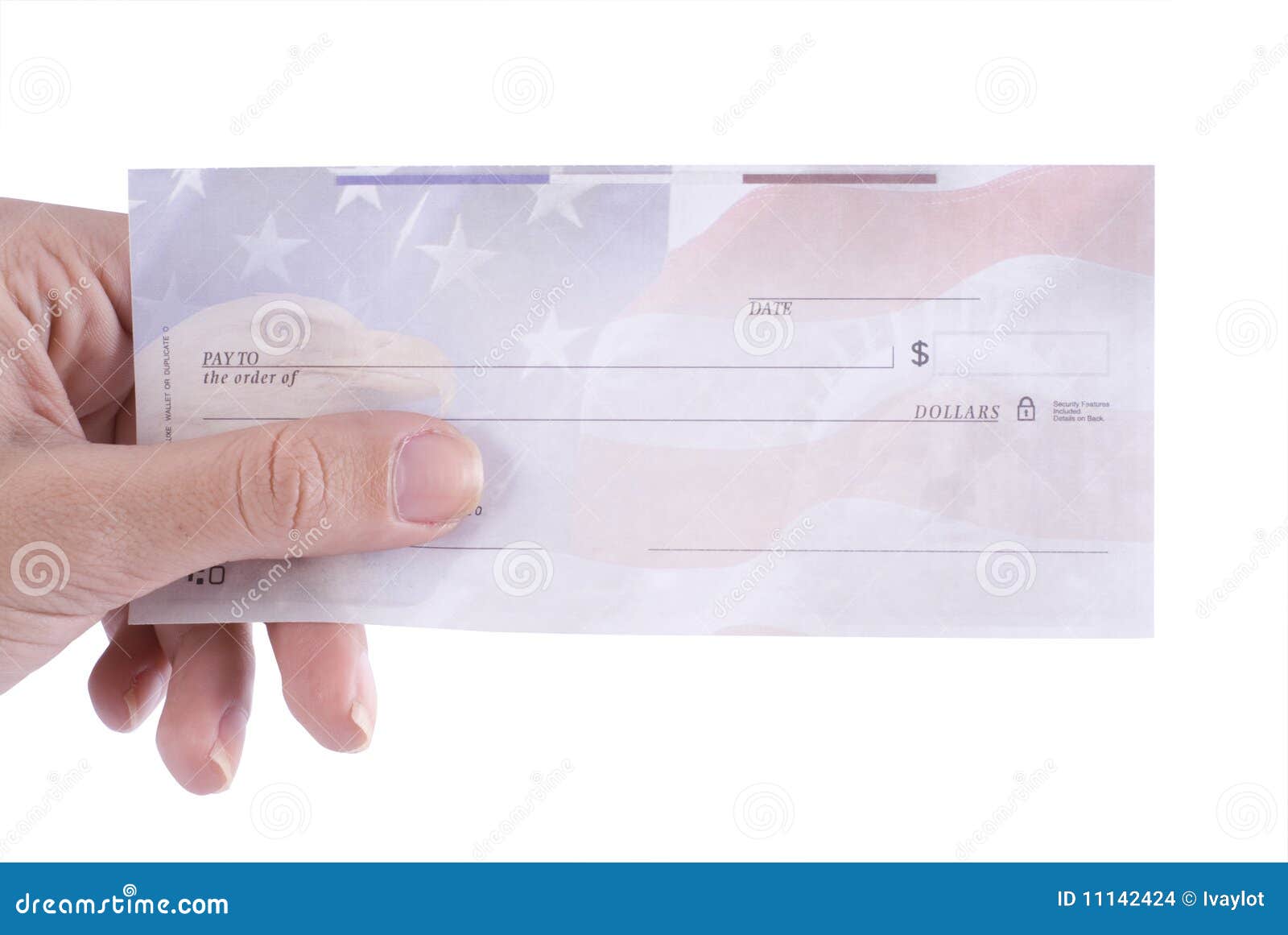 Female holding empty check stock photo. Image of fingers - 11142424