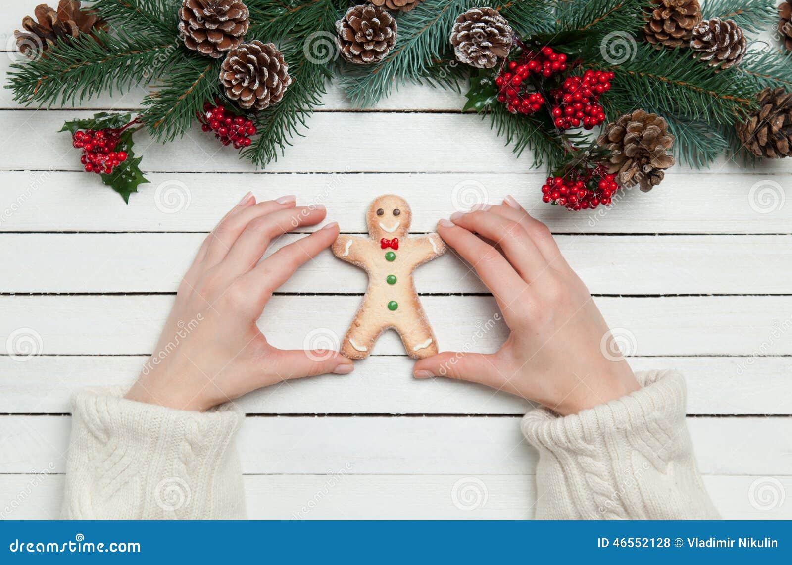 Female Holding Gingerbread Man Stock Photo - Image of closeup, feeling ...