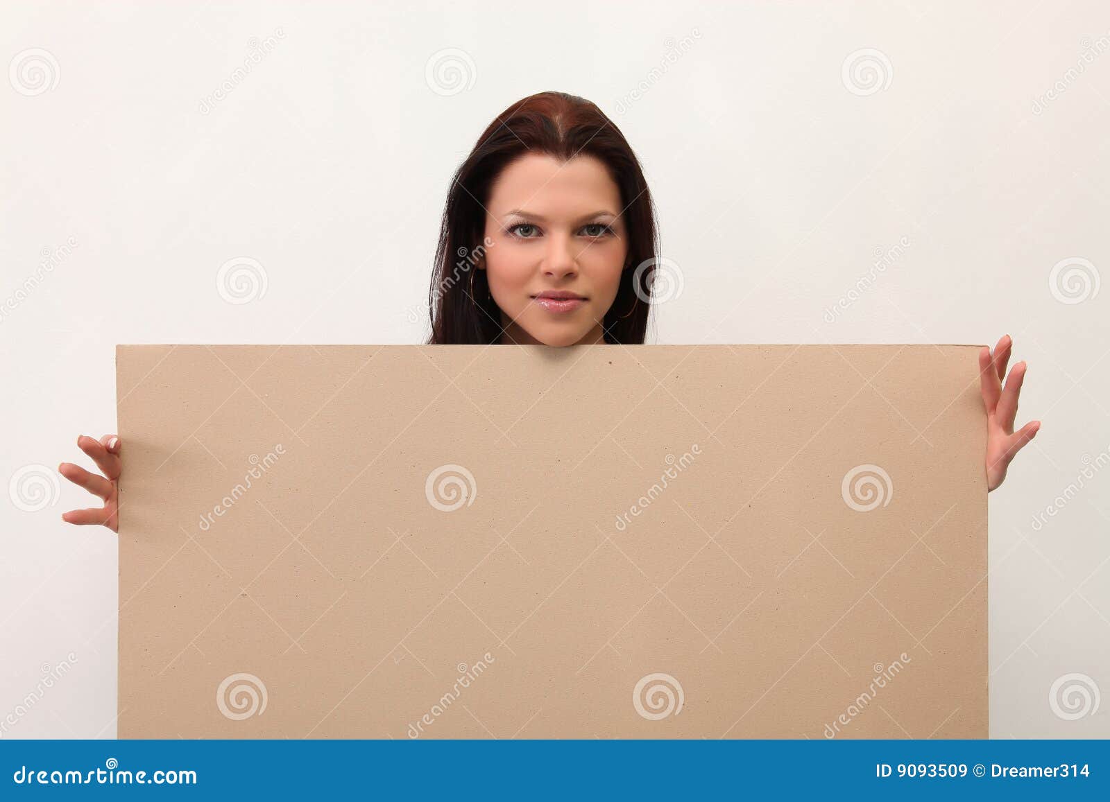 Female Holding Sign or Board Stock Image - Image of model, caucasian ...