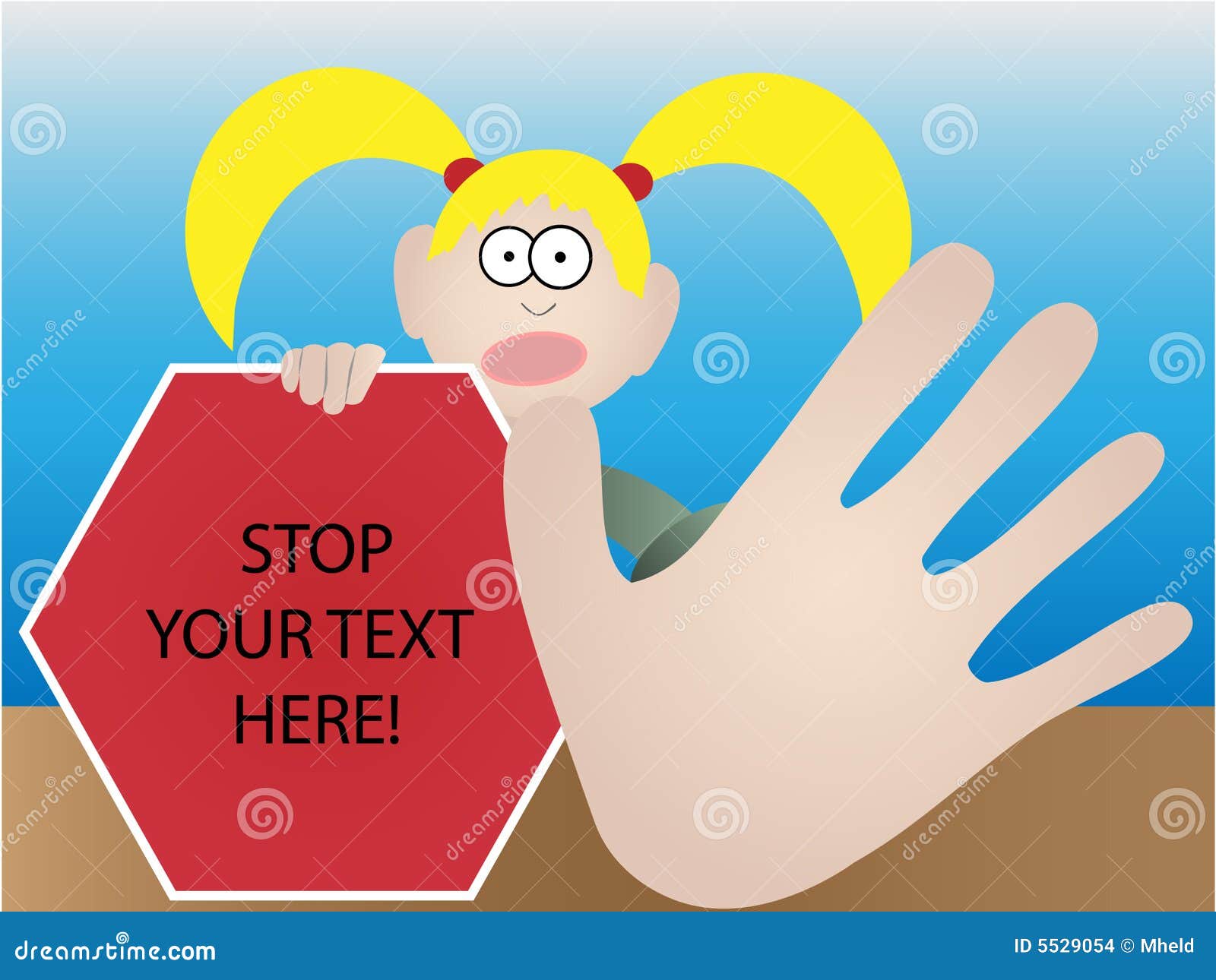 Female Holding Stop Sign Gesturing Stop - Vector Stock Vector ...