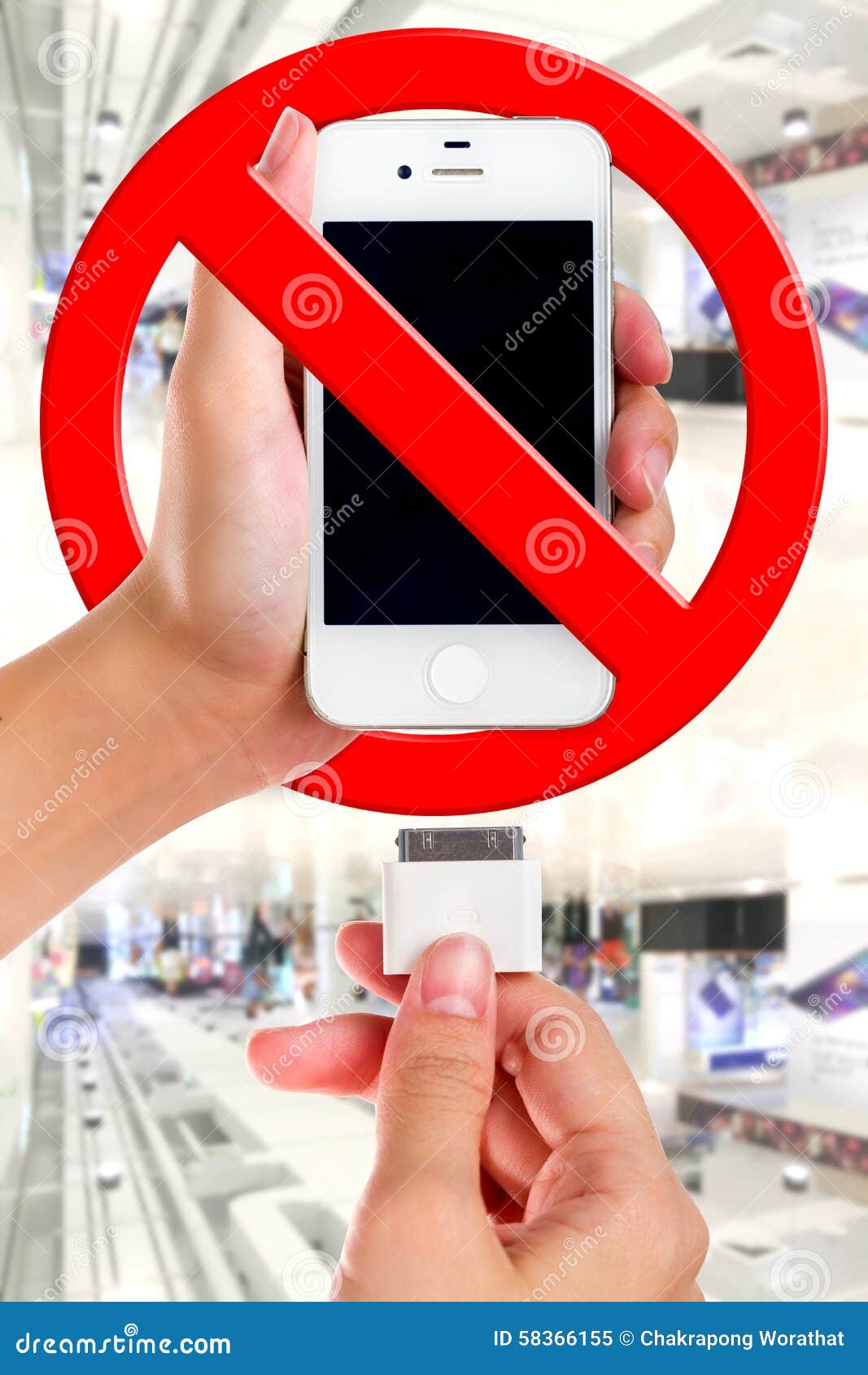 Female Holding USB Port Charger Wrong Connect To Smart Phone. Stock ...