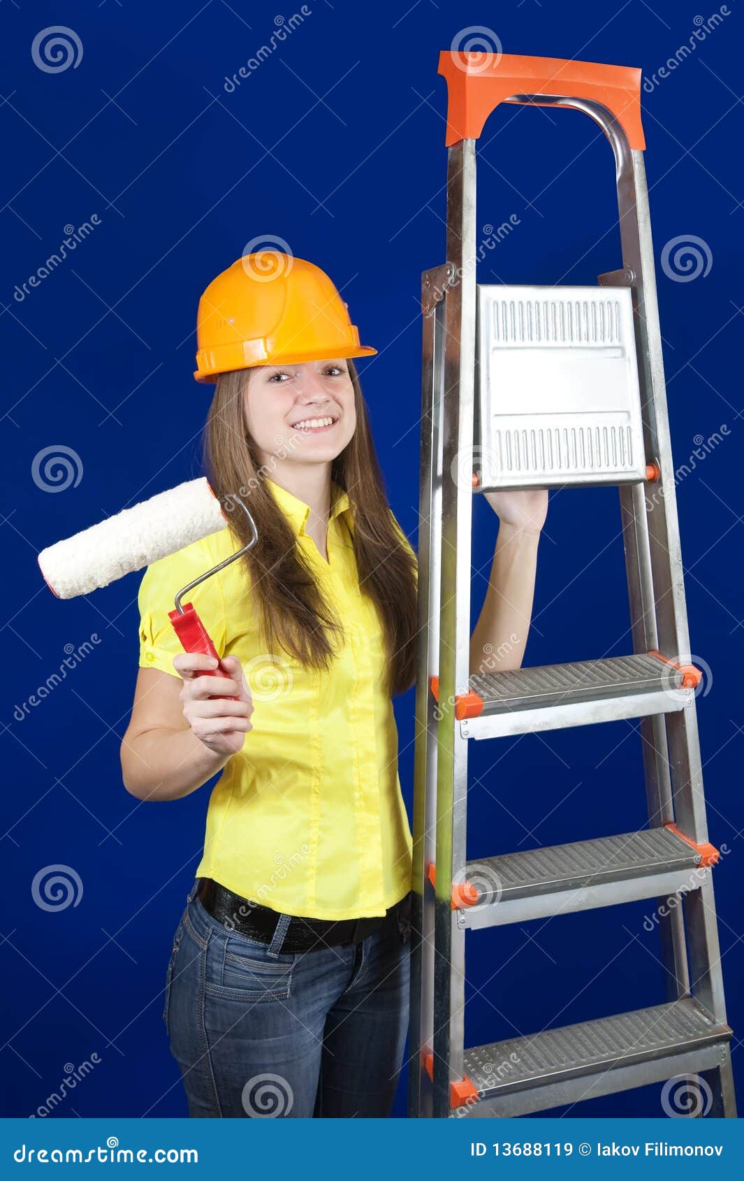 Female house painters stock image. Image of paint, occupation - 13688119
