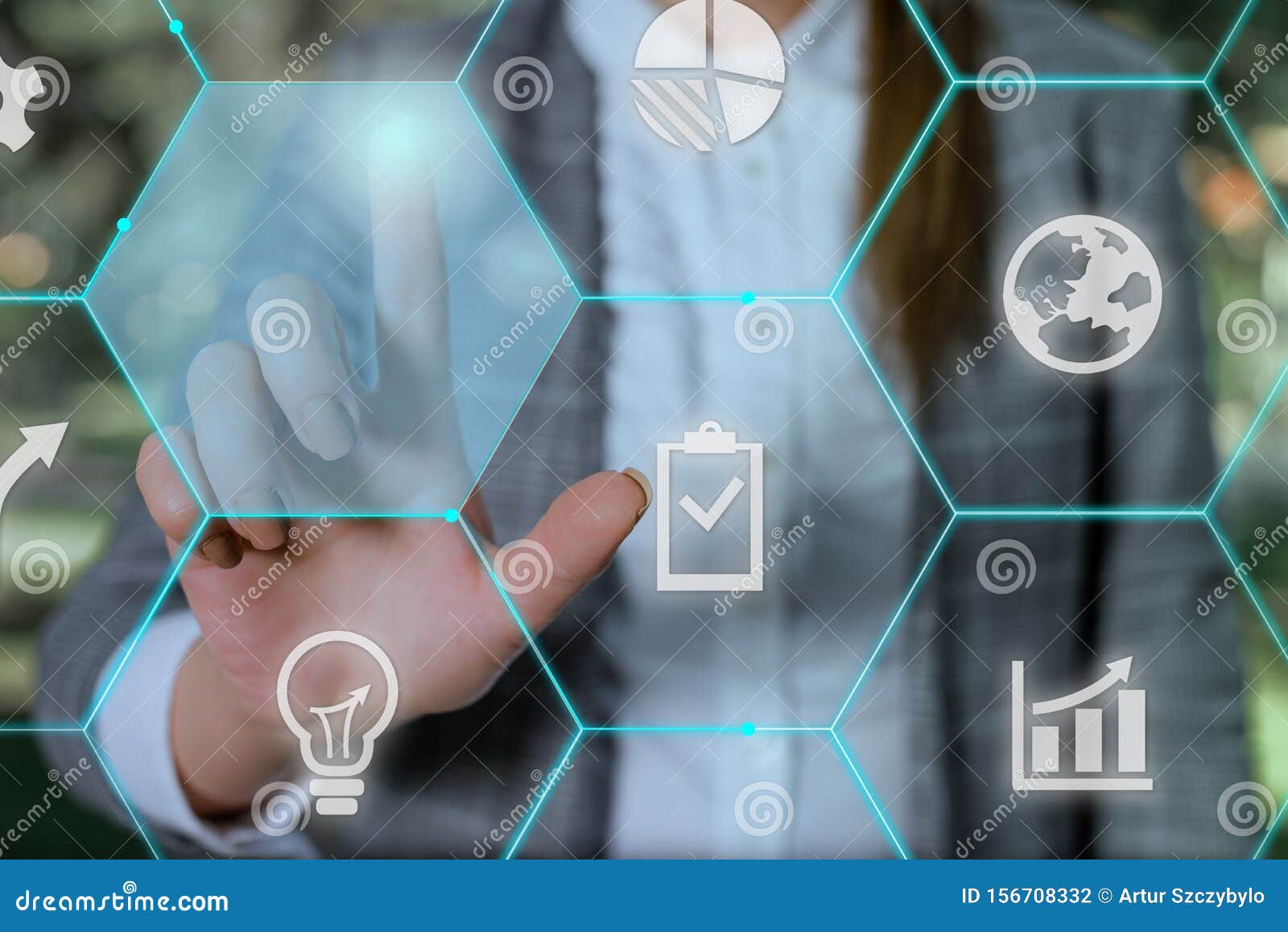 Female Human Presenting a Presentation Using the Latest Sophisticated ...