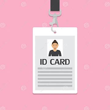 Female ID Card in a Flat Design. Vector Illustration Stock Vector ...