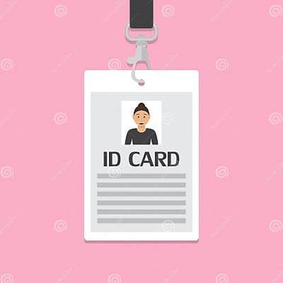 Female ID Card in a Flat Design. Vector Illustration Stock Vector ...