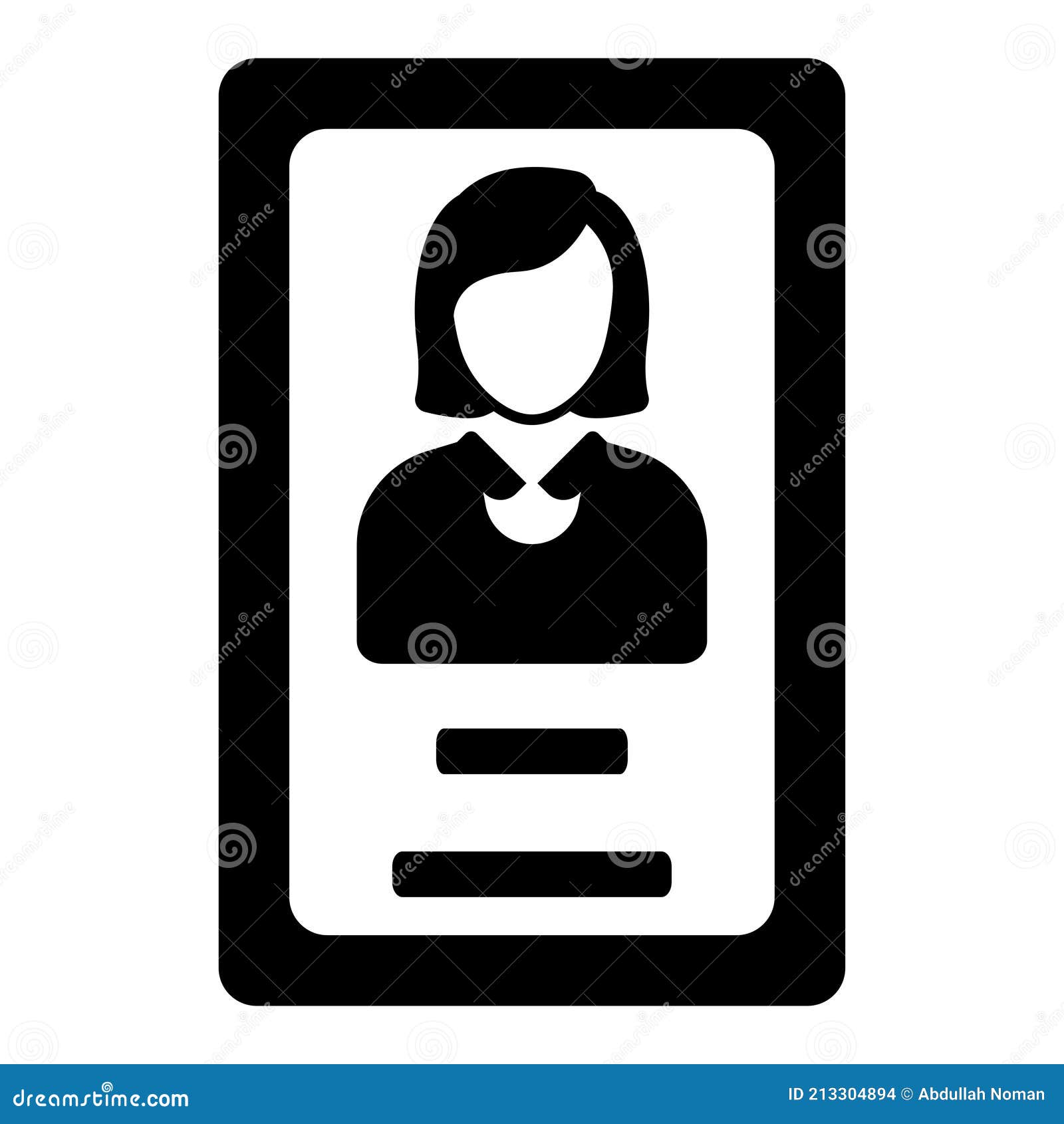 Female identity card stock vector. Illustration of idcard - 213304894