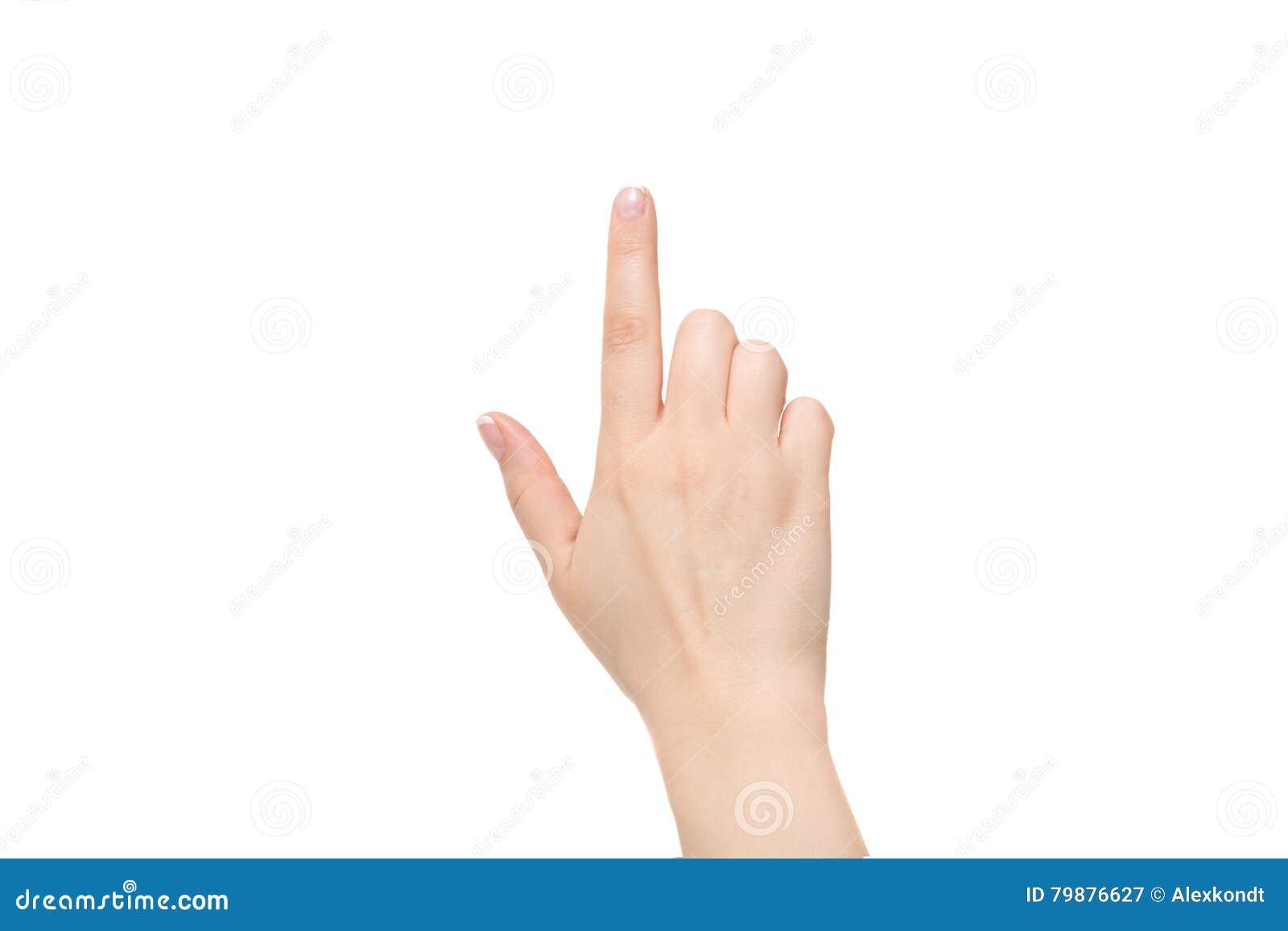 Female Index Finger on a White Background. Stock Image - Image of ...