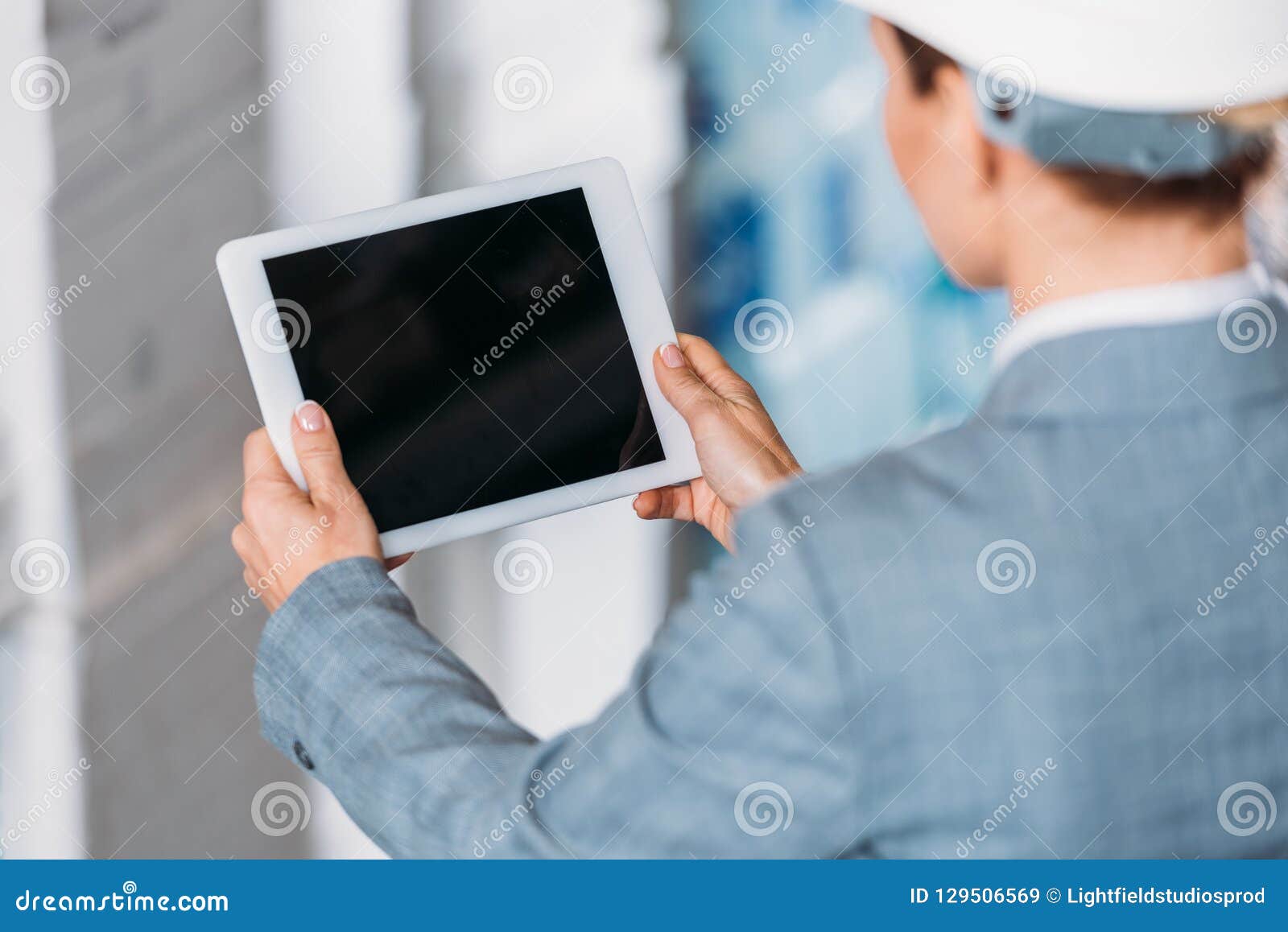 Female Inspector Using Digital Tablet Stock Image - Image of ...