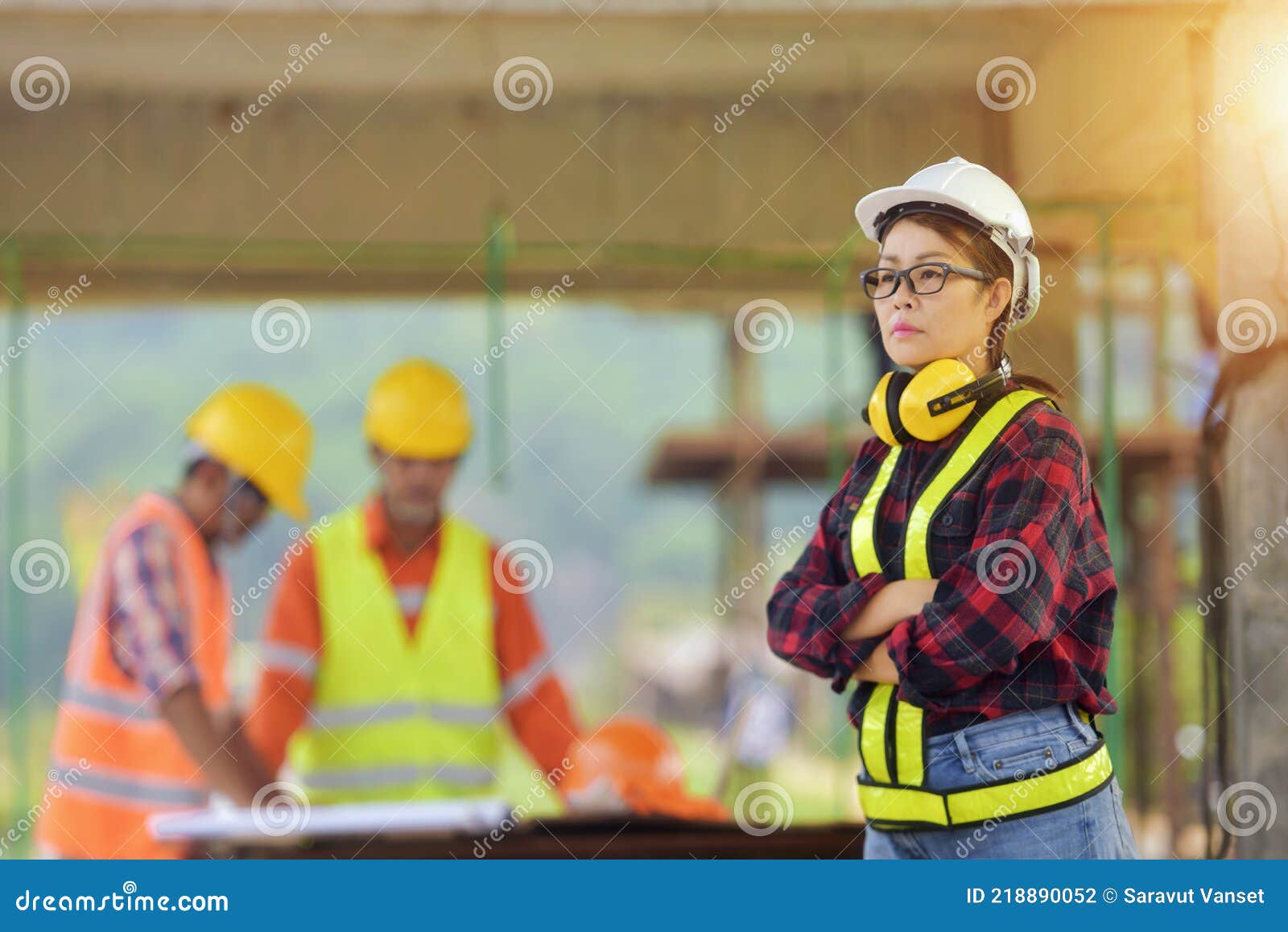 Female Inspectors at Construction Site Stock Photo - Image of ...