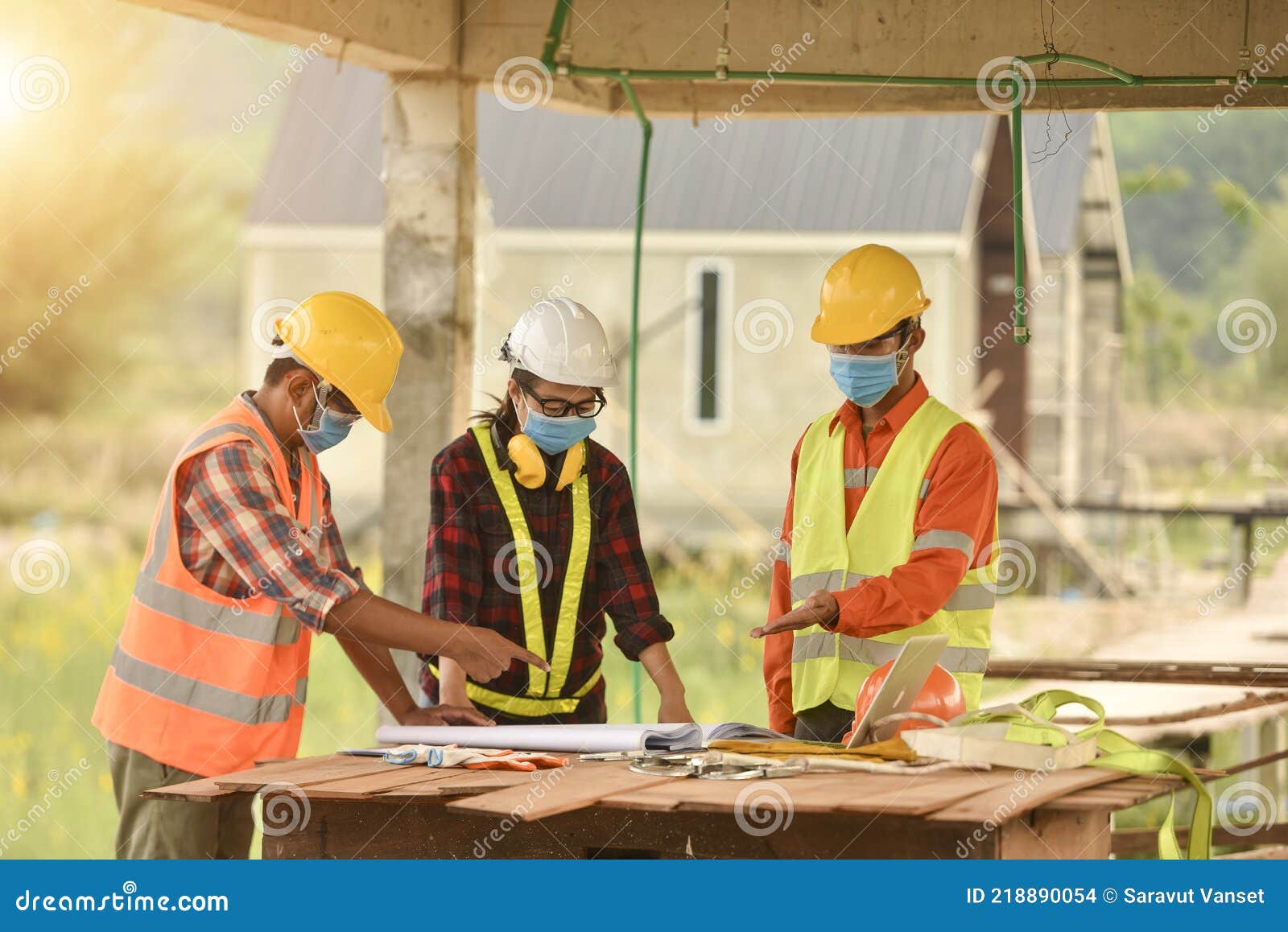The Inspectors Or Engineers Are Checking The Work Of The Contractor ...