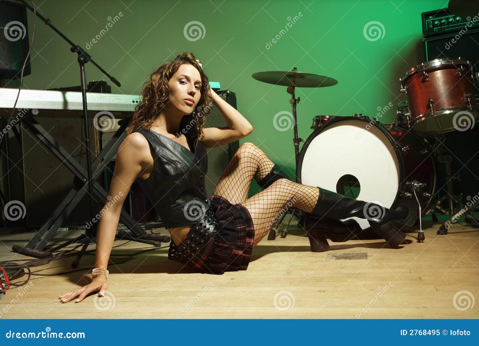 Female with instruments stock image. Image of adult, music - 2768495
