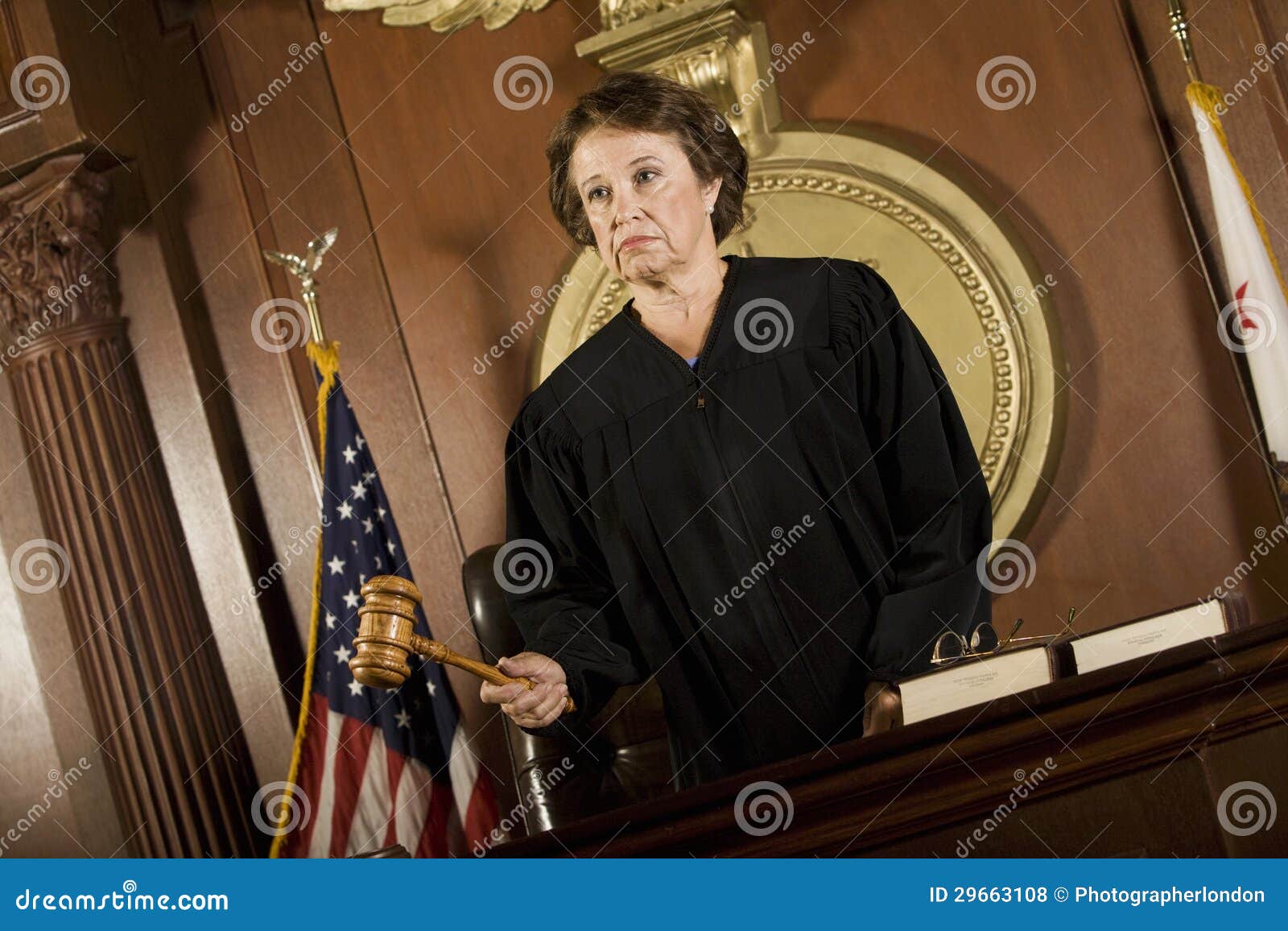 Female Judge Forming a Judgment Stock Photo - Image of indoors ...